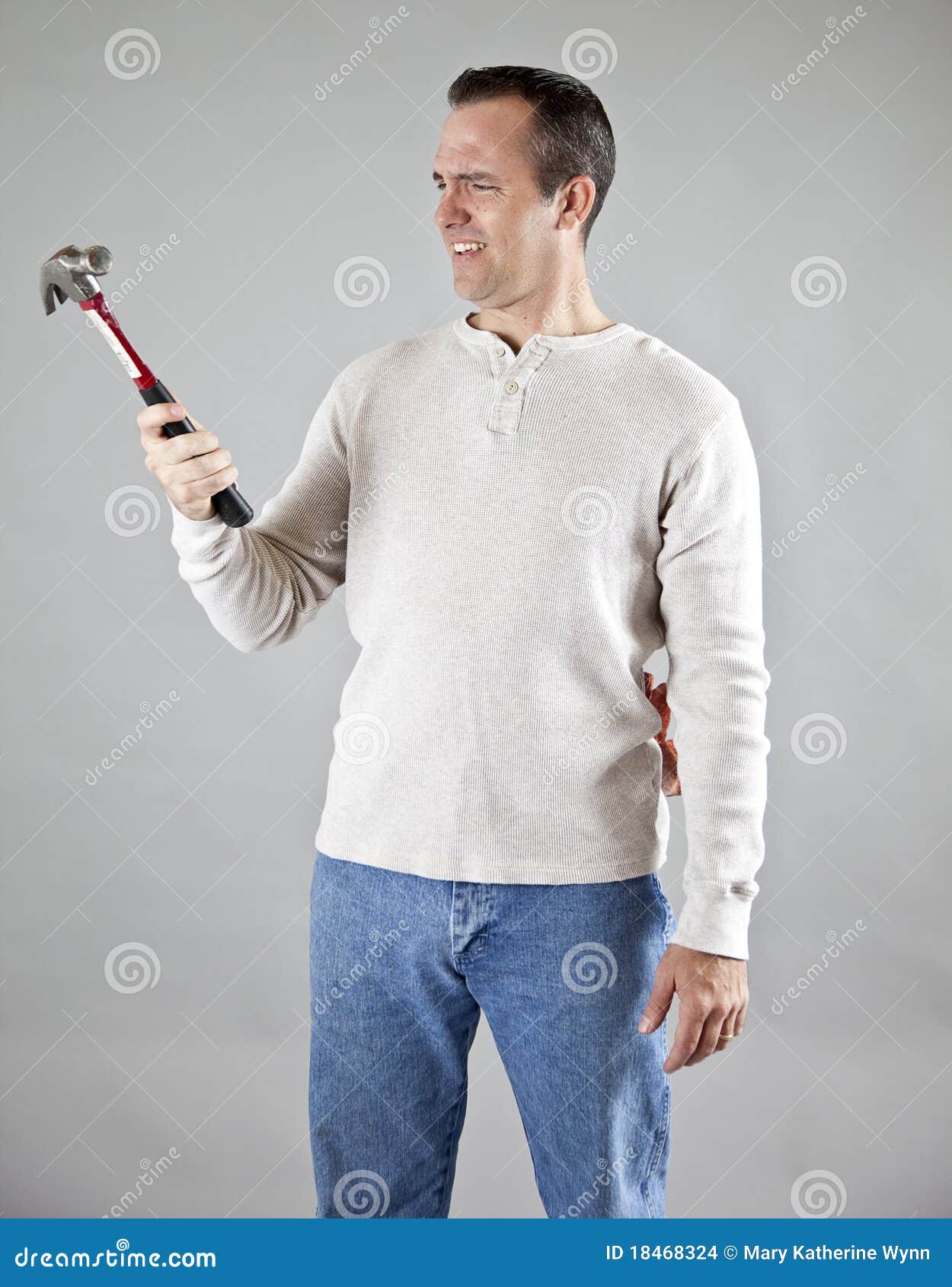 Confused handyman stock photo. Image of aged, activity - 18468324