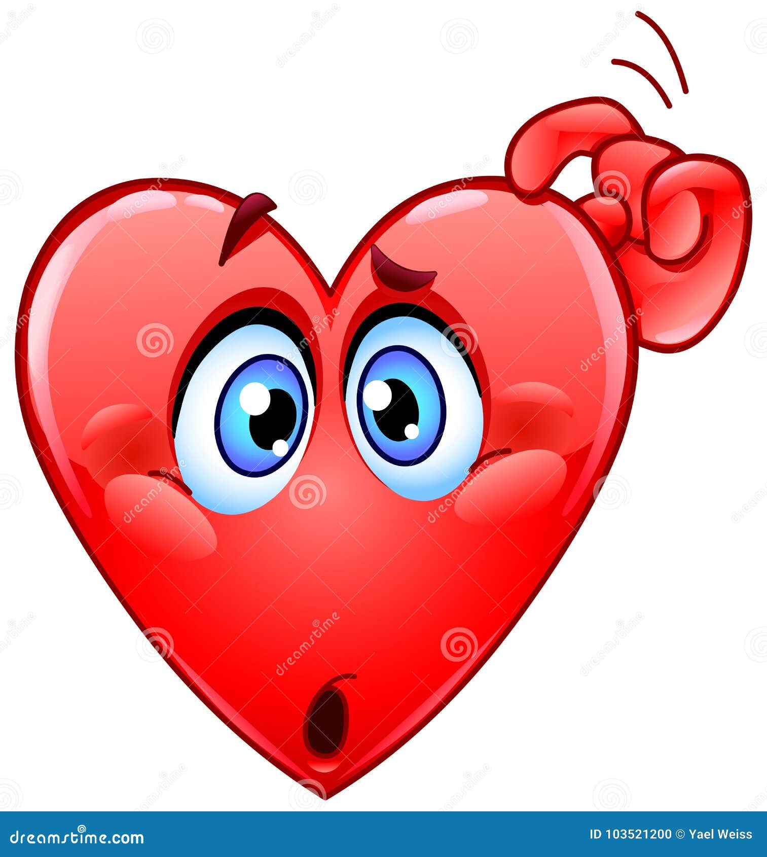 Confused Heart. Caricature. Royalty-Free Cartoon | CartoonDealer.com ...