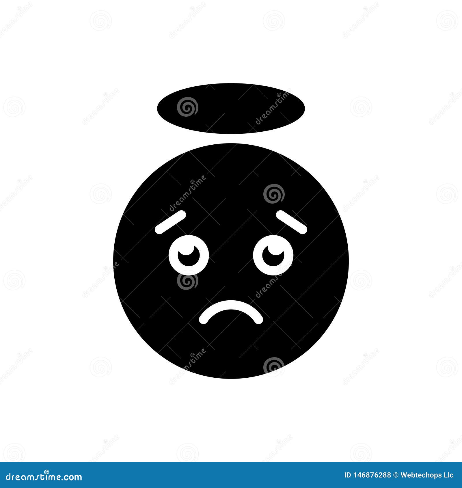 Black Solid Icon for Confused, Gloomy and Emotion Stock Vector ...