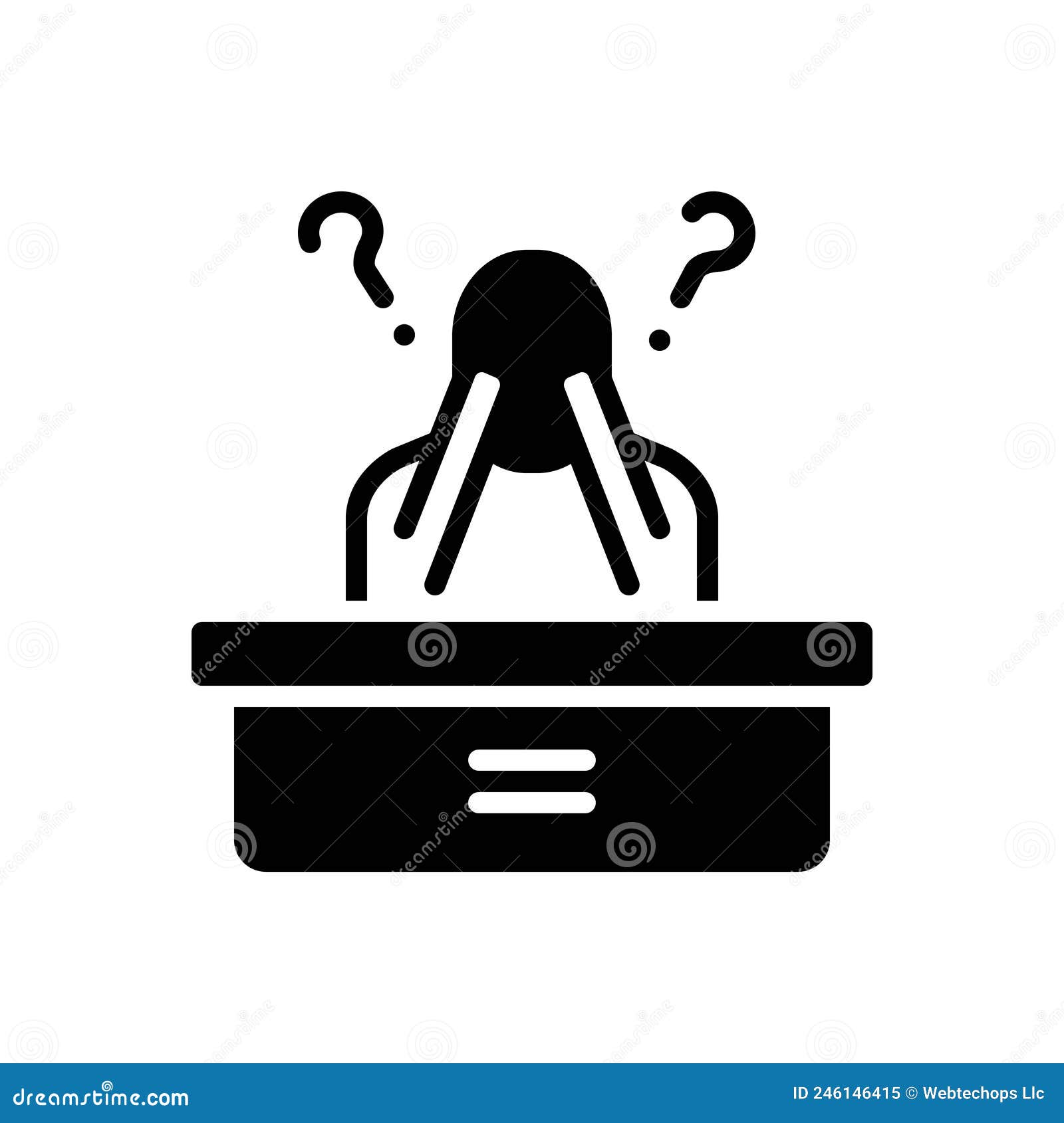 Black Solid Icon for Confused, Disturbing and Indecision Stock Vector ...