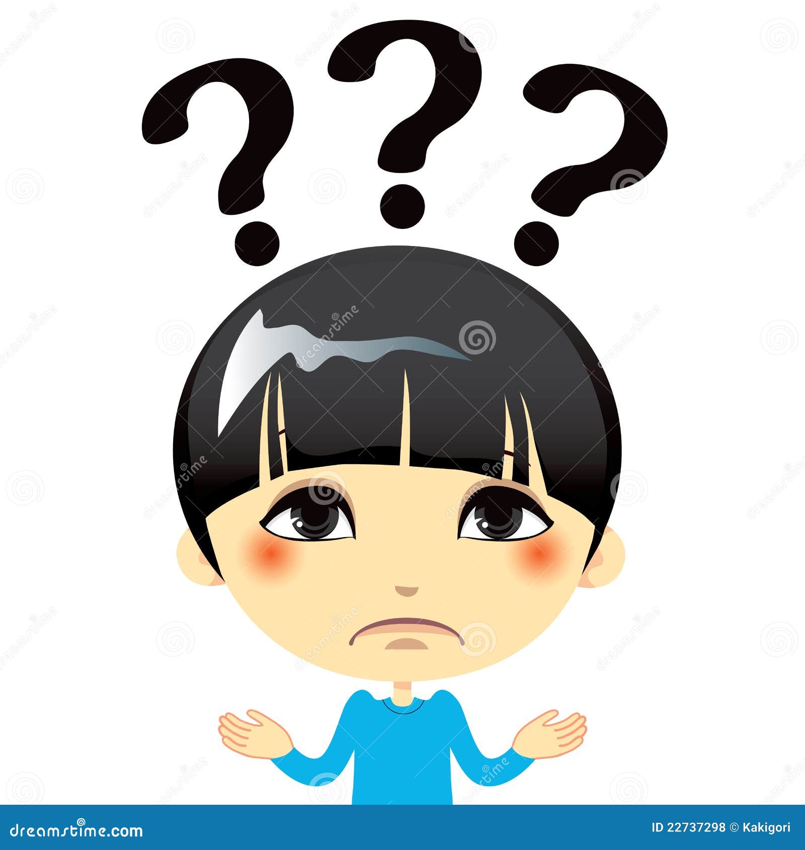 Confused Kid stock vector. Illustration of thoughtful - 22737298