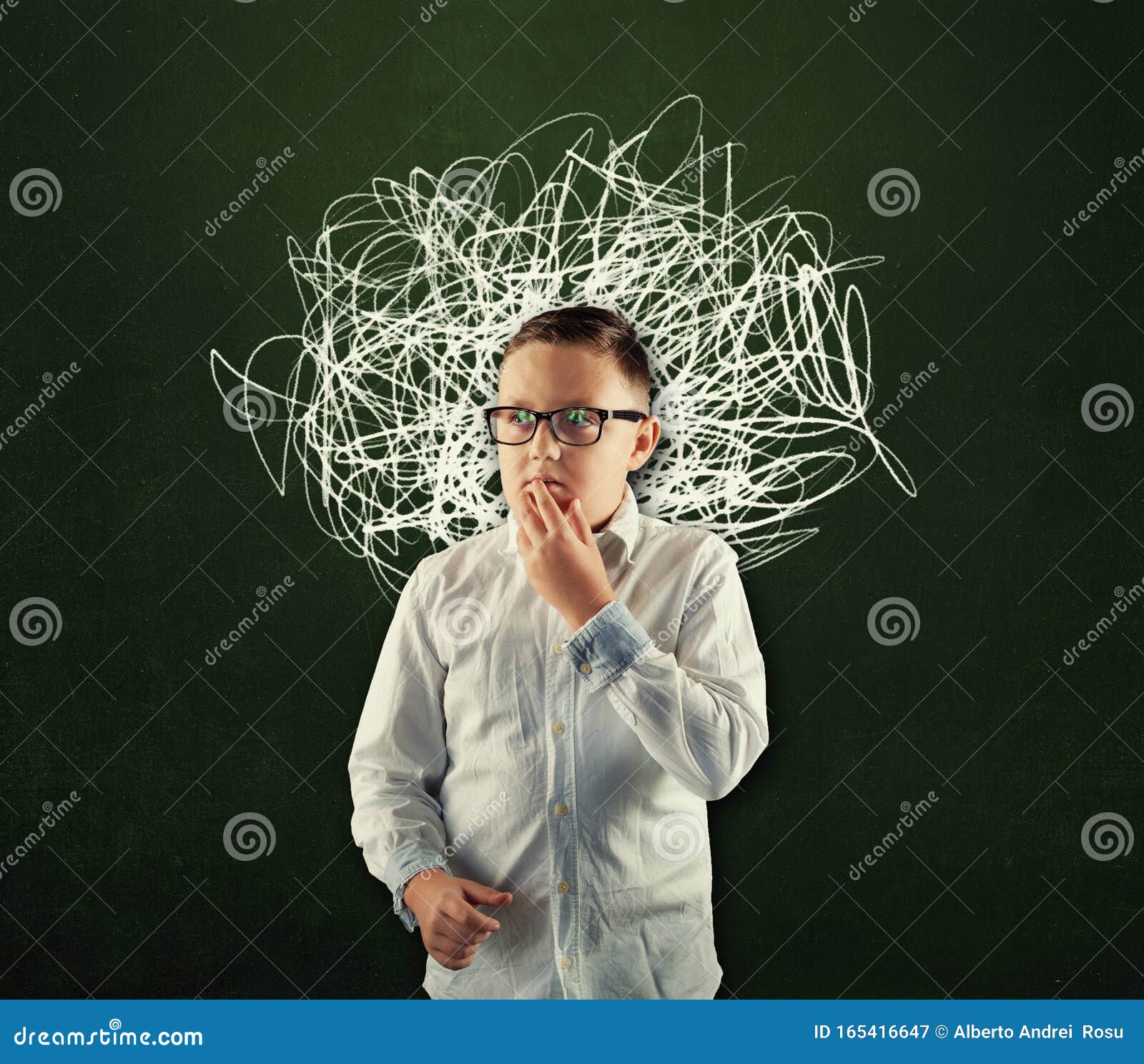 The confused kid stock image. Image of issue, doodle - 165416647