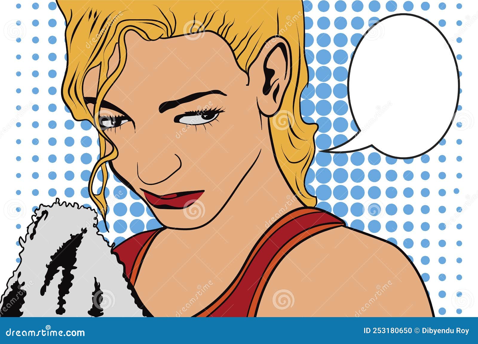 Confused Lady with Suspicious Statement Stock Illustration ...