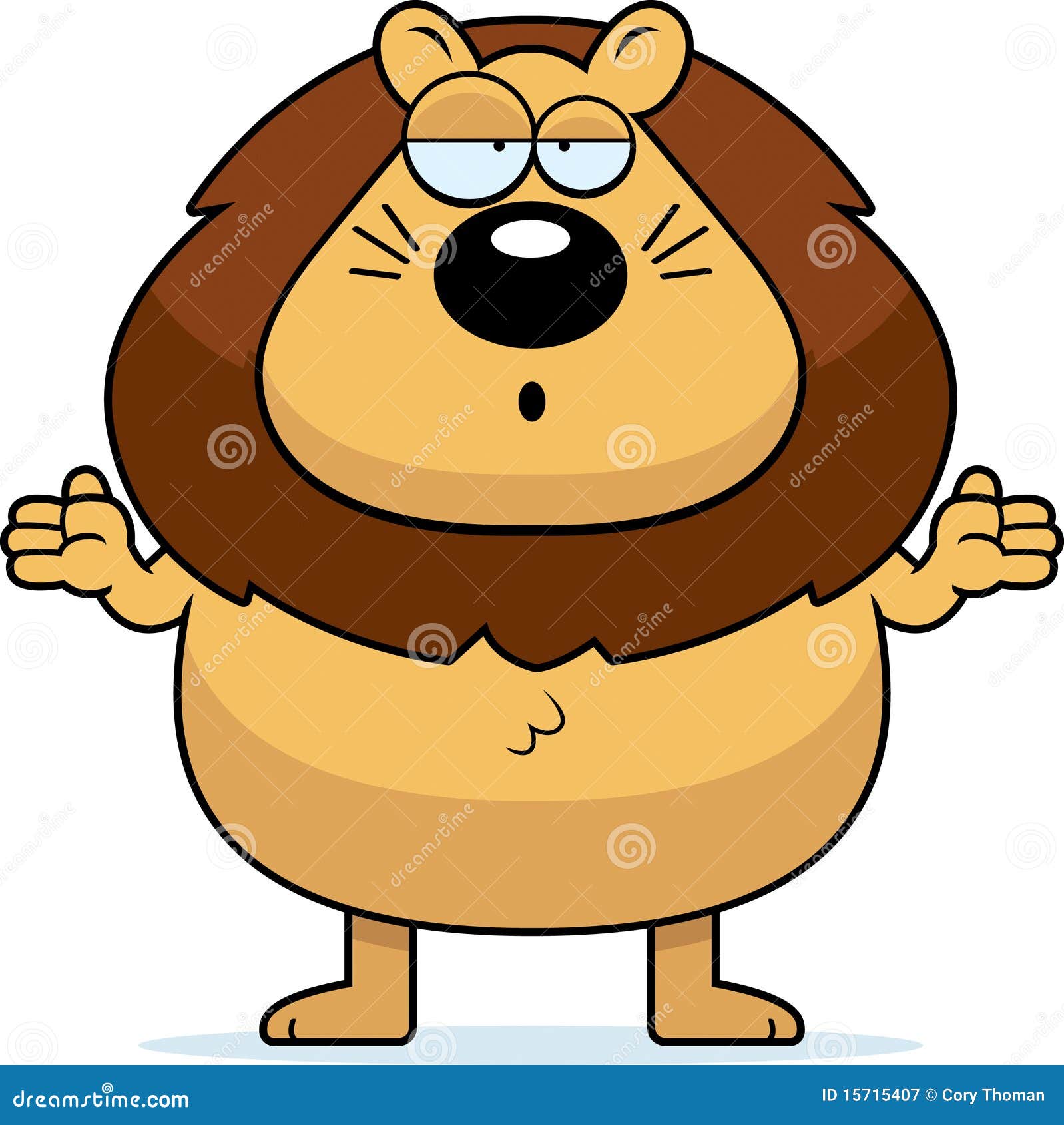 Confused Lion stock vector. Illustration of cartoon, mane - 15715407