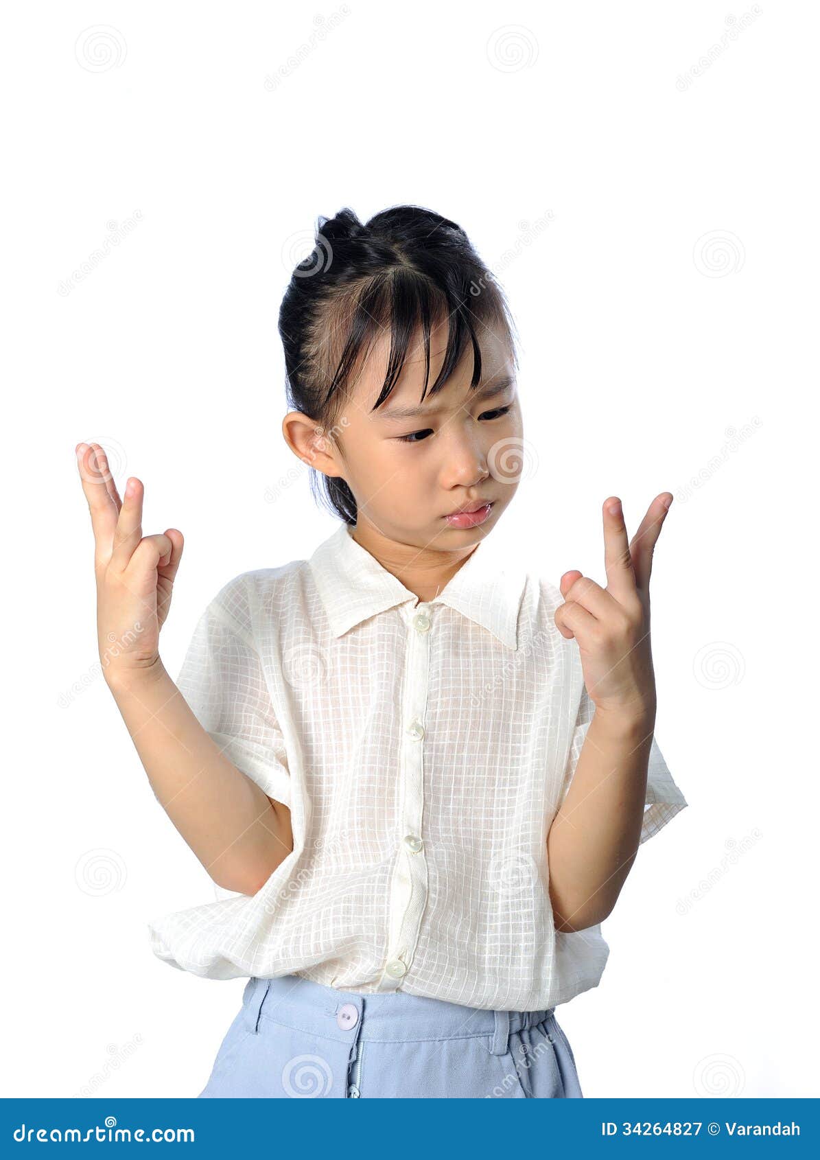 Confused Little Asian Child Do Not Know Answer of Math Stock Image ...