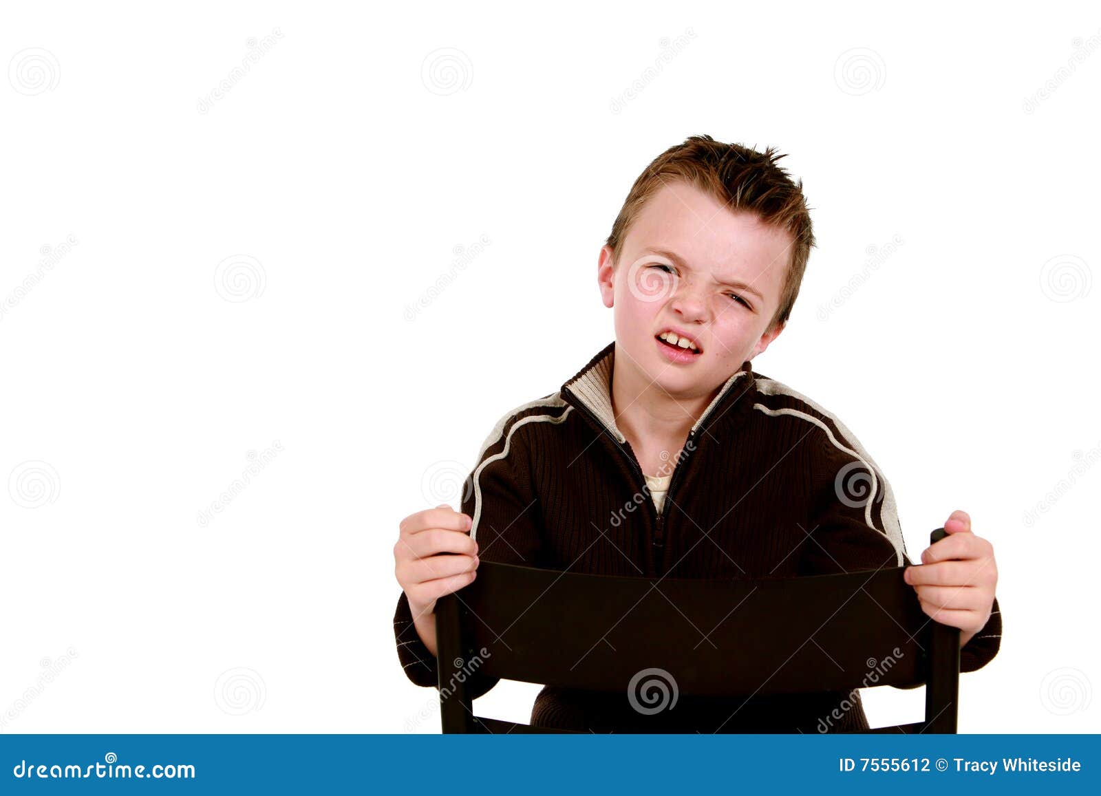 Confused little boy stock photo. Image of making, elementary - 7555612