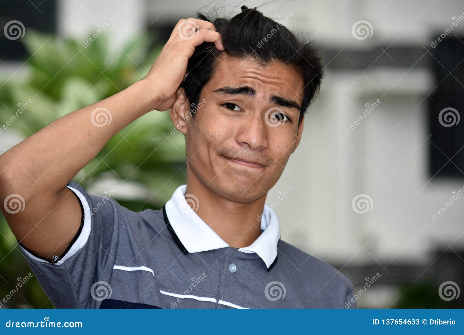 A Confused Male Man stock image. Image of pondering - 137654633