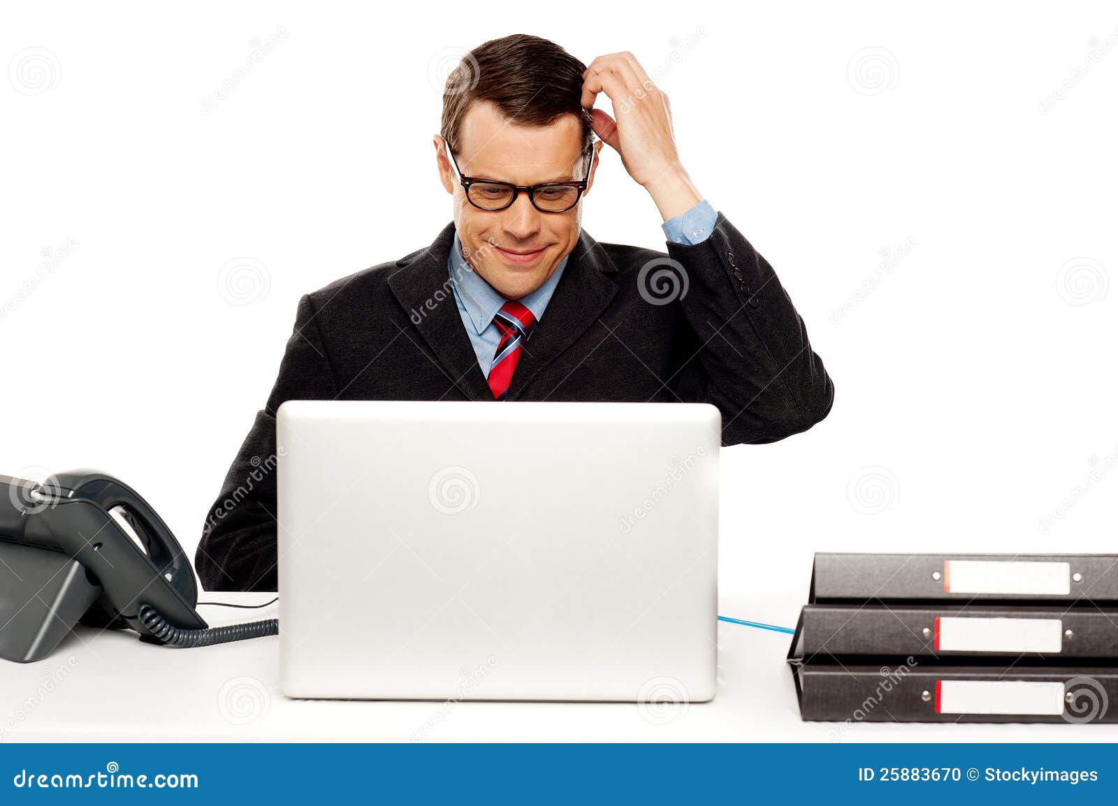 Confused Male Manager Itching His Head Stock Photo - Image: 25883670