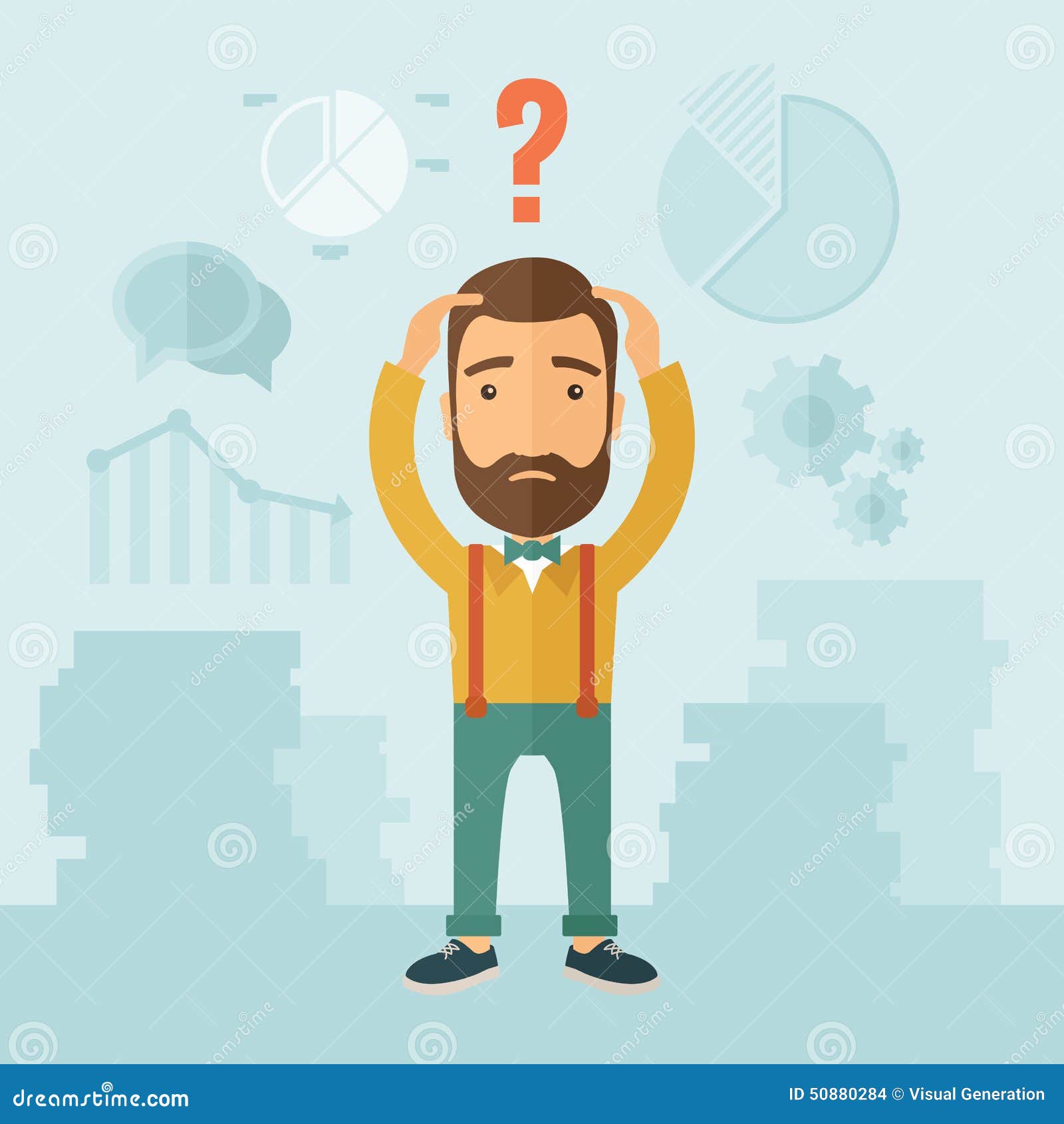 Confused Man stock vector. Illustration of corporate - 50880284