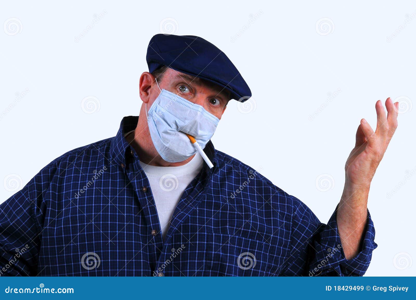 Confused Man in Breathing Mask Stock Image - Image of arms, health ...