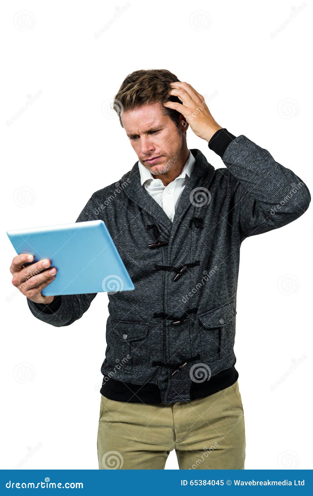 Confused Man With Digital Tablet Royalty-Free Stock Photography ...