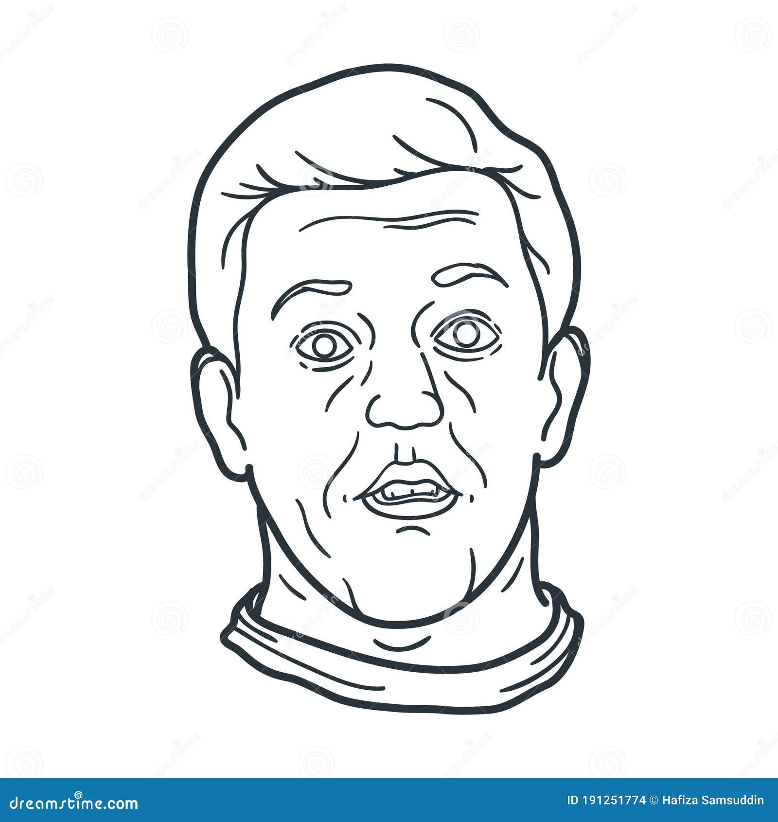 Confused Man Expression. Vector Illustration Decorative Design Stock ...