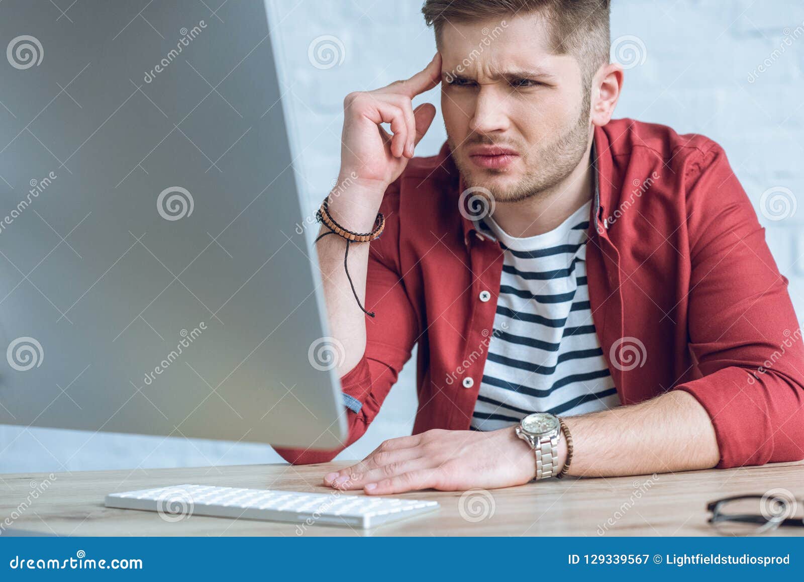 Confused man looking stock image. Image of caucasian - 129339567