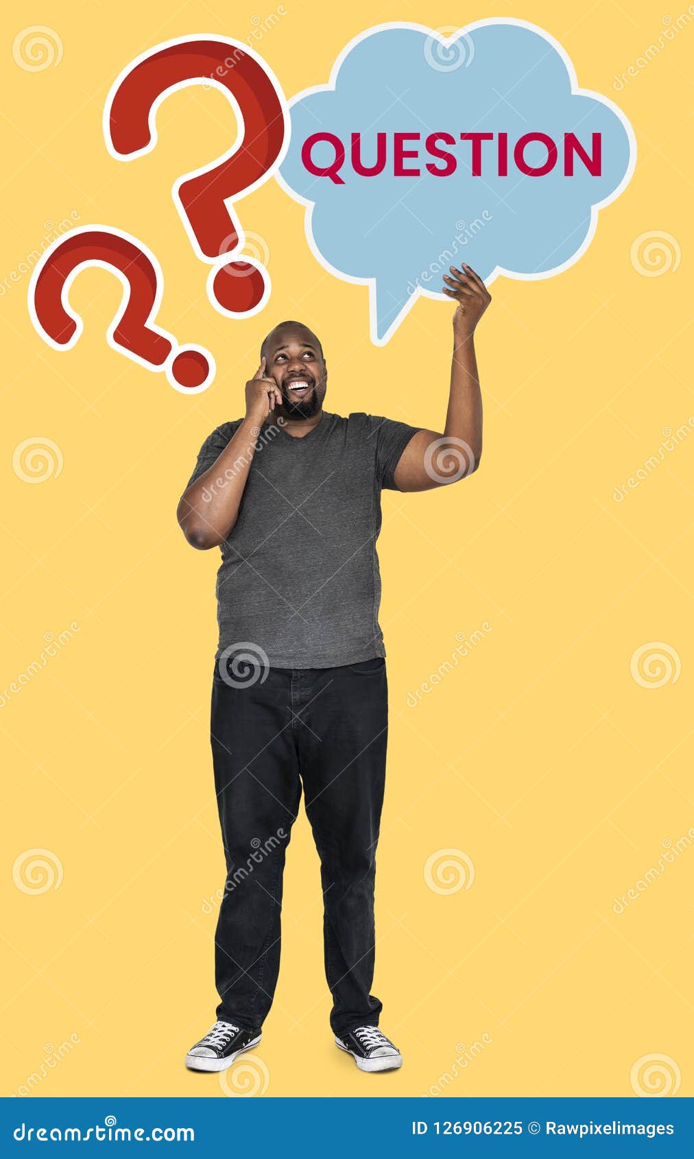 Confused Man with a Question Stock Image - Image of confusing, call ...