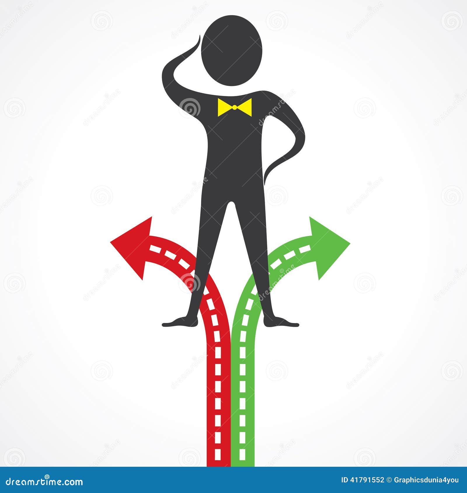 Confused Man for Right Choice Stock Vector - Illustration of guide ...