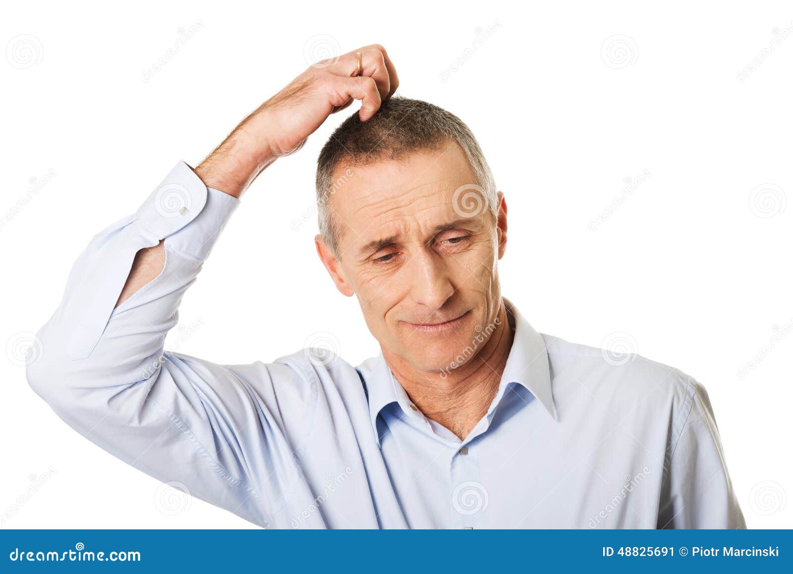 Confused Man Scratching His Head Stock Image Image Of Expression