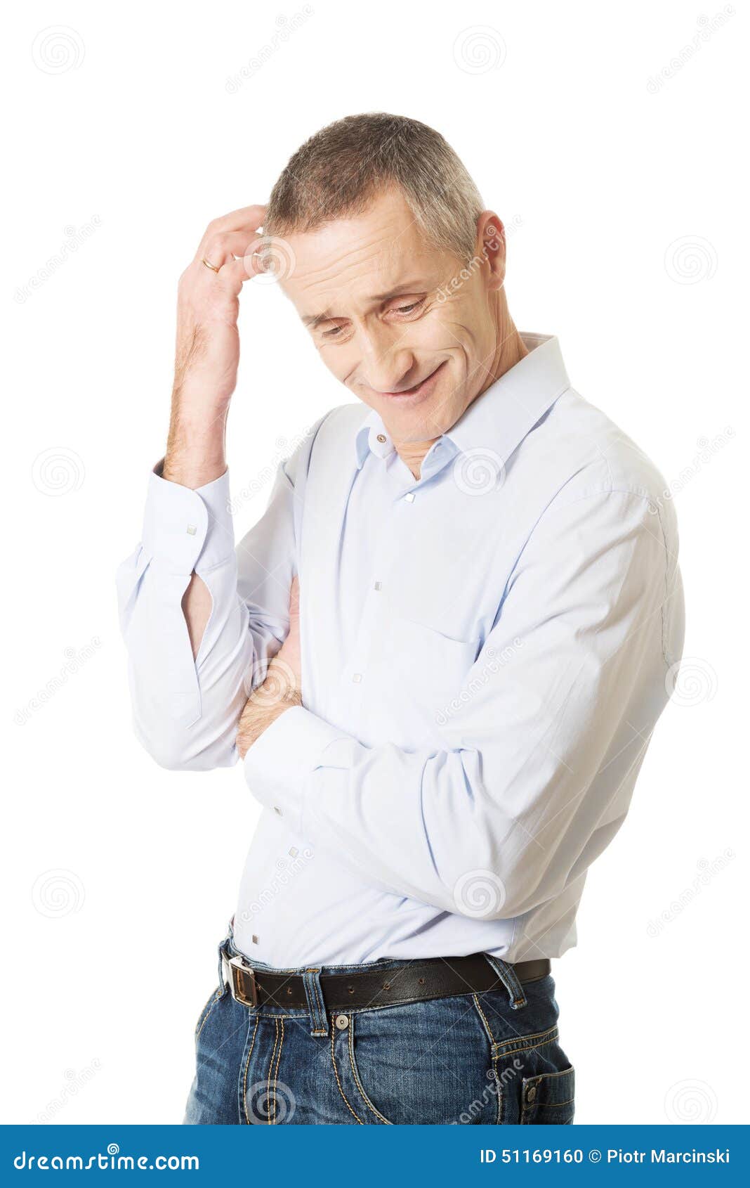 Confused Man Scratching His Head Stock Photo - Image of frustration ...