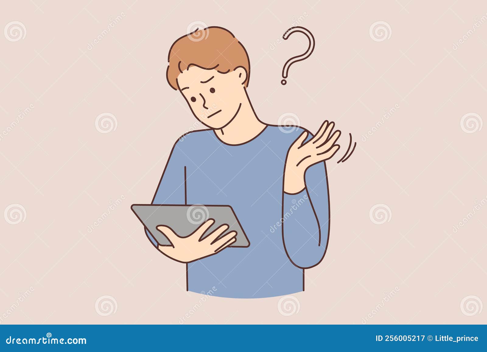 Confused Man Shocked With Unexpected News Vector Illustration ...