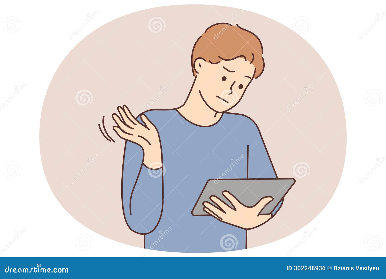 Confused Man Shocked With Unexpected News Vector Illustration ...