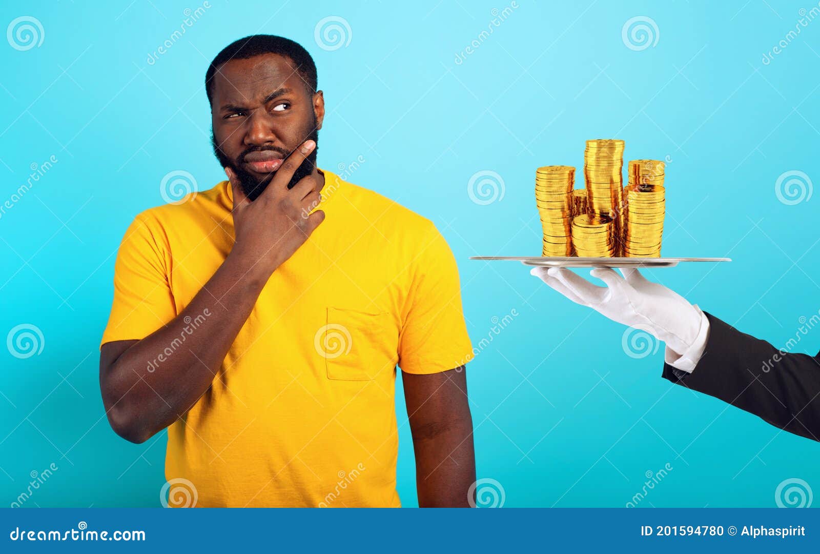 Confused Man is Suspicious about a Financing or Winning. Concept of ...