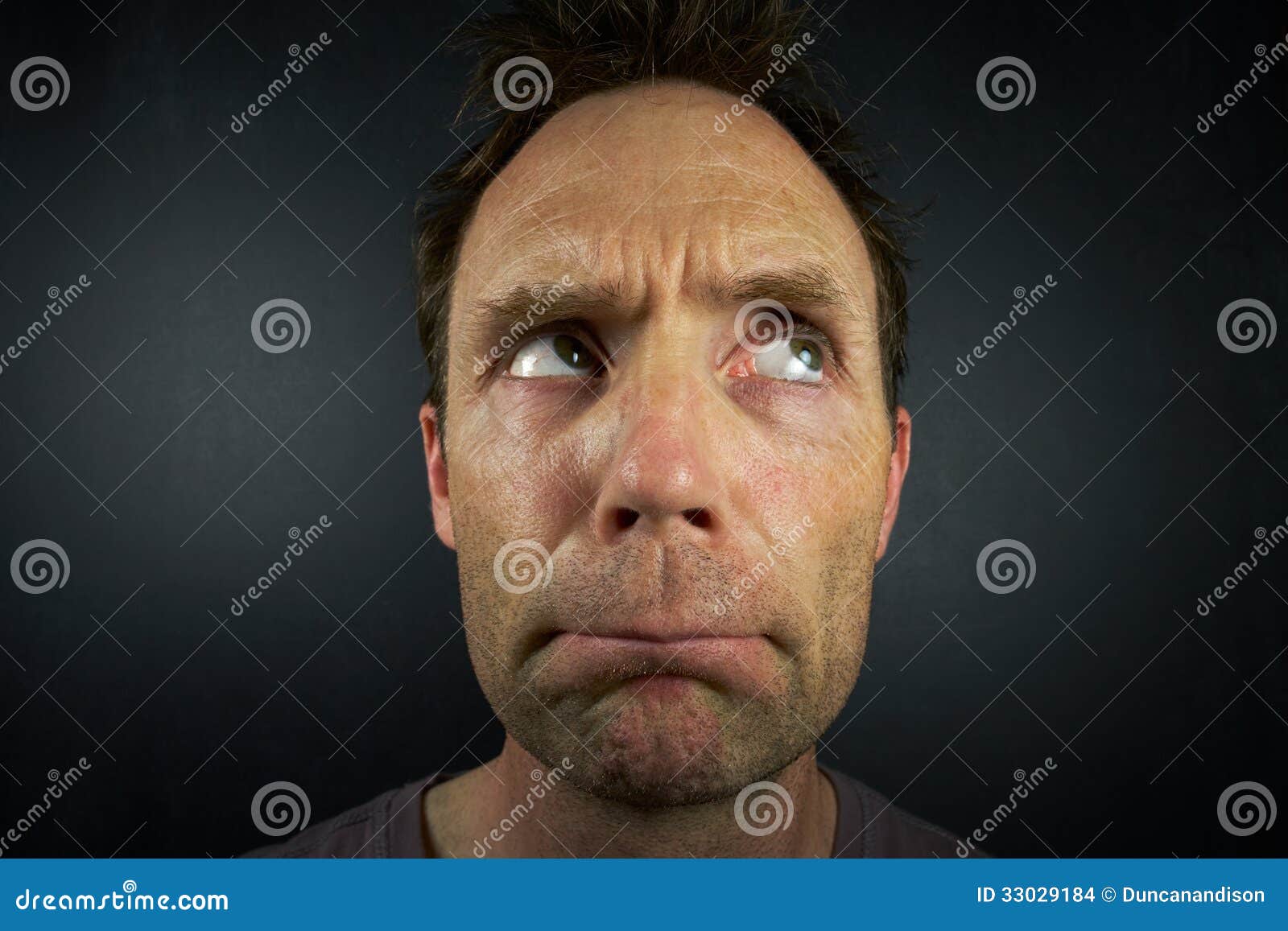 Confused Man Thinking stock photo. Image of studio, looking - 33029184