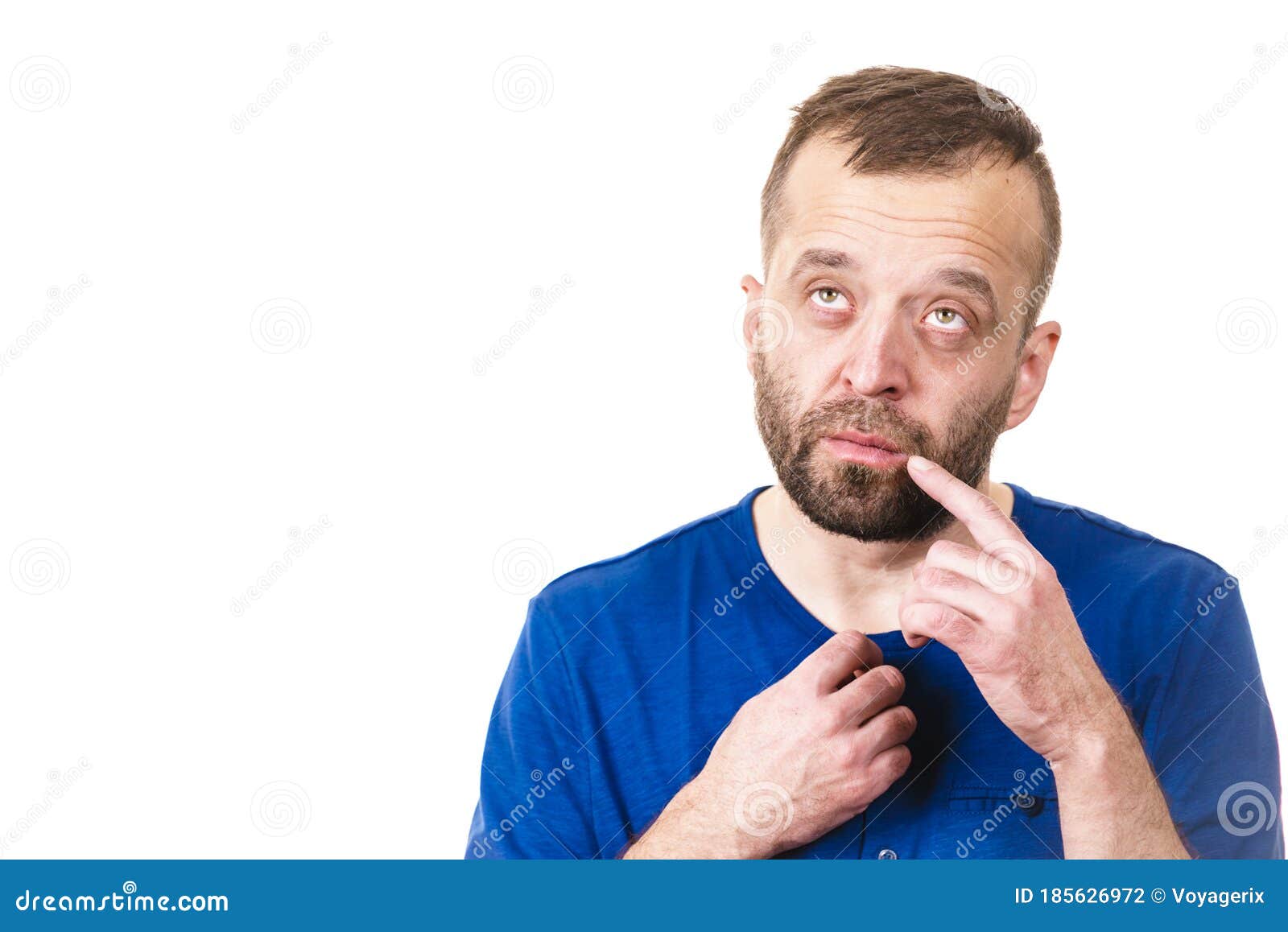 Confused man thinking stock photo. Image of doubt, confusion - 185626972