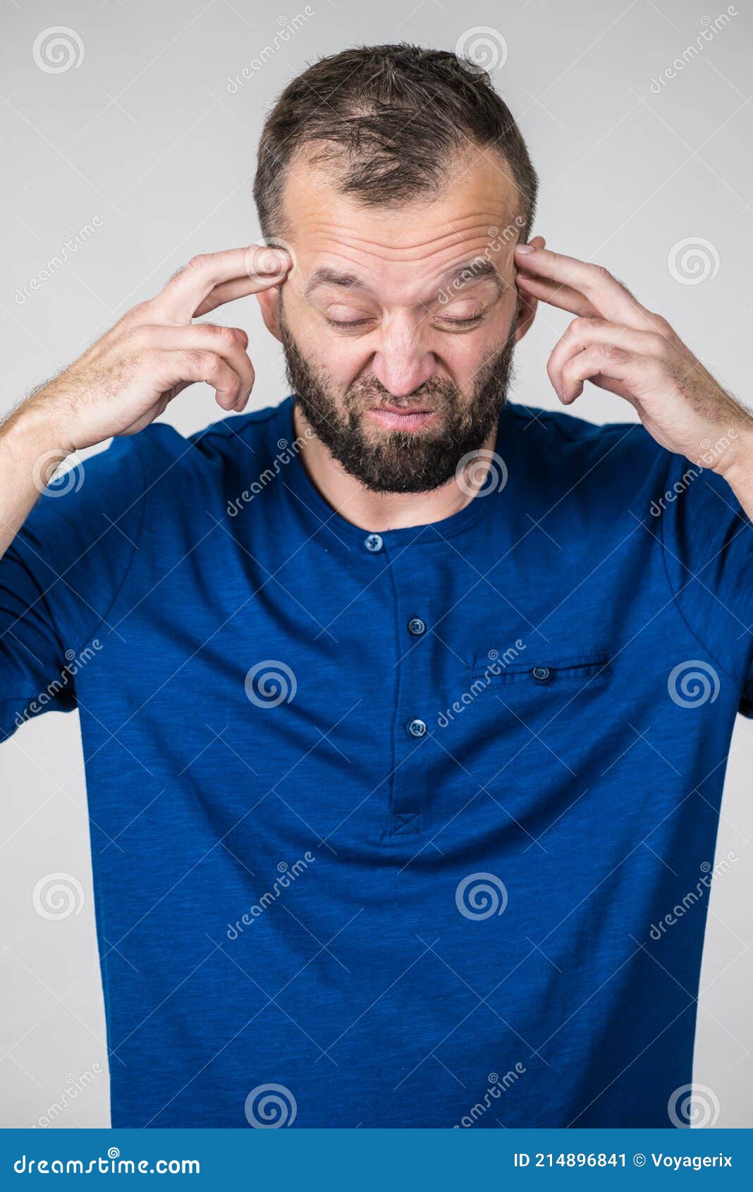 Confused man thinking stock image. Image of portrait - 214896841