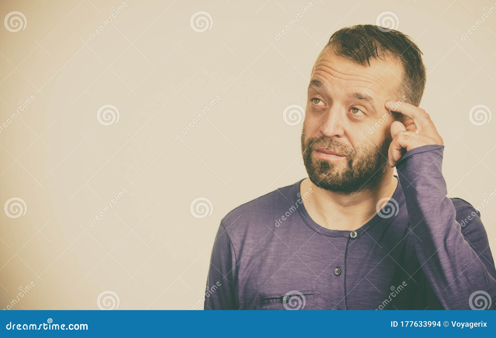 Confused man thinking stock photo. Image of confusion - 177633994
