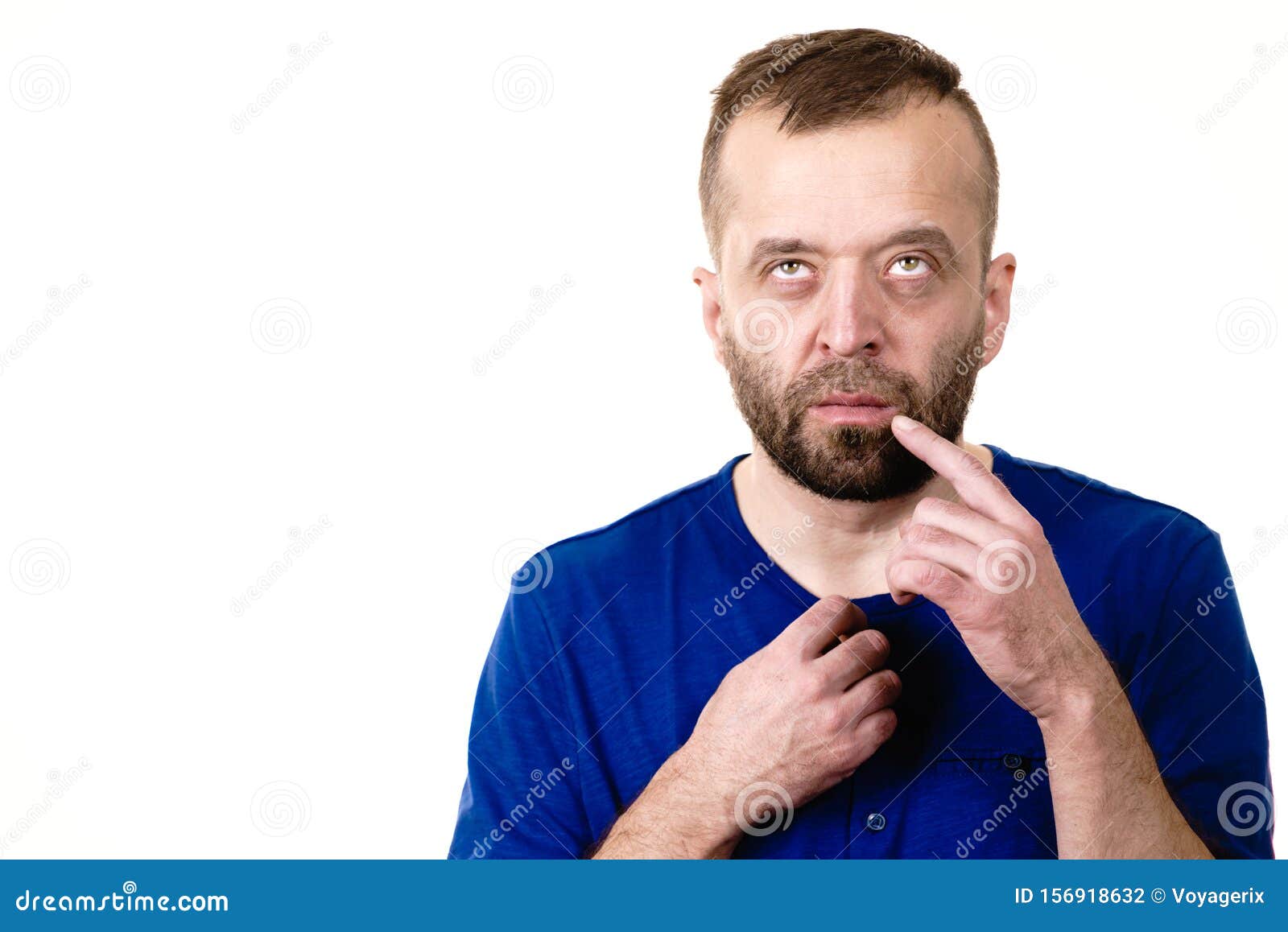 Confused man thinking stock photo. Image of person, serious - 156918632