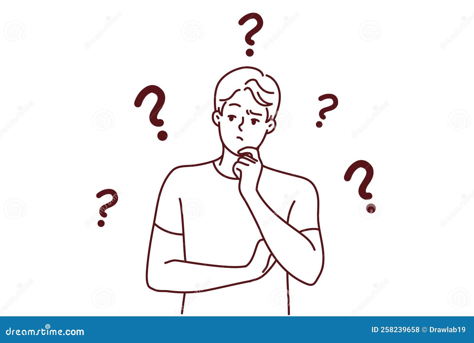 Confused Man Thinking of Problem Solution Stock Vector - Illustration ...
