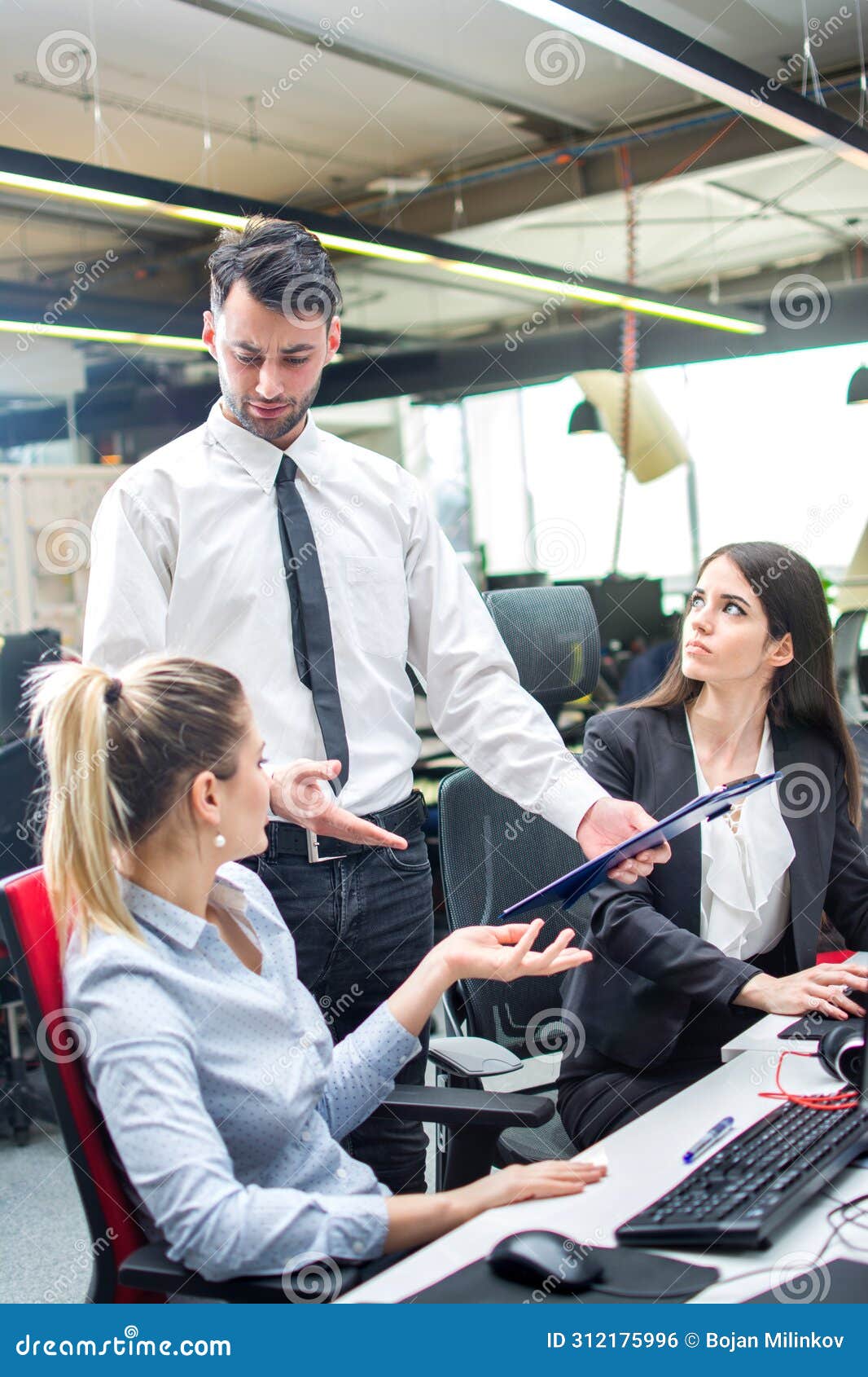 Confused Manager Asking His Employee What is Wrong with the Document ...