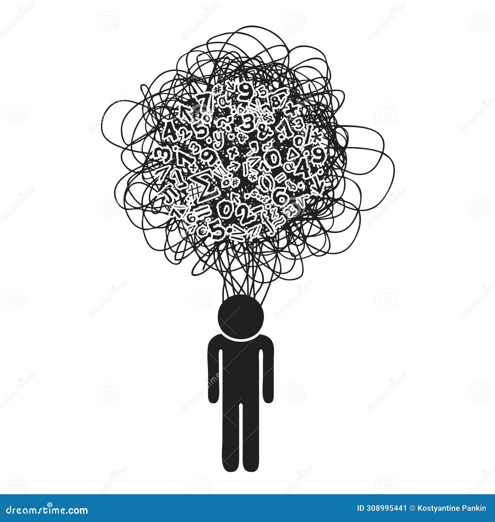 Confused Math Symbols And Numbers Cartoon Vector | CartoonDealer.com ...