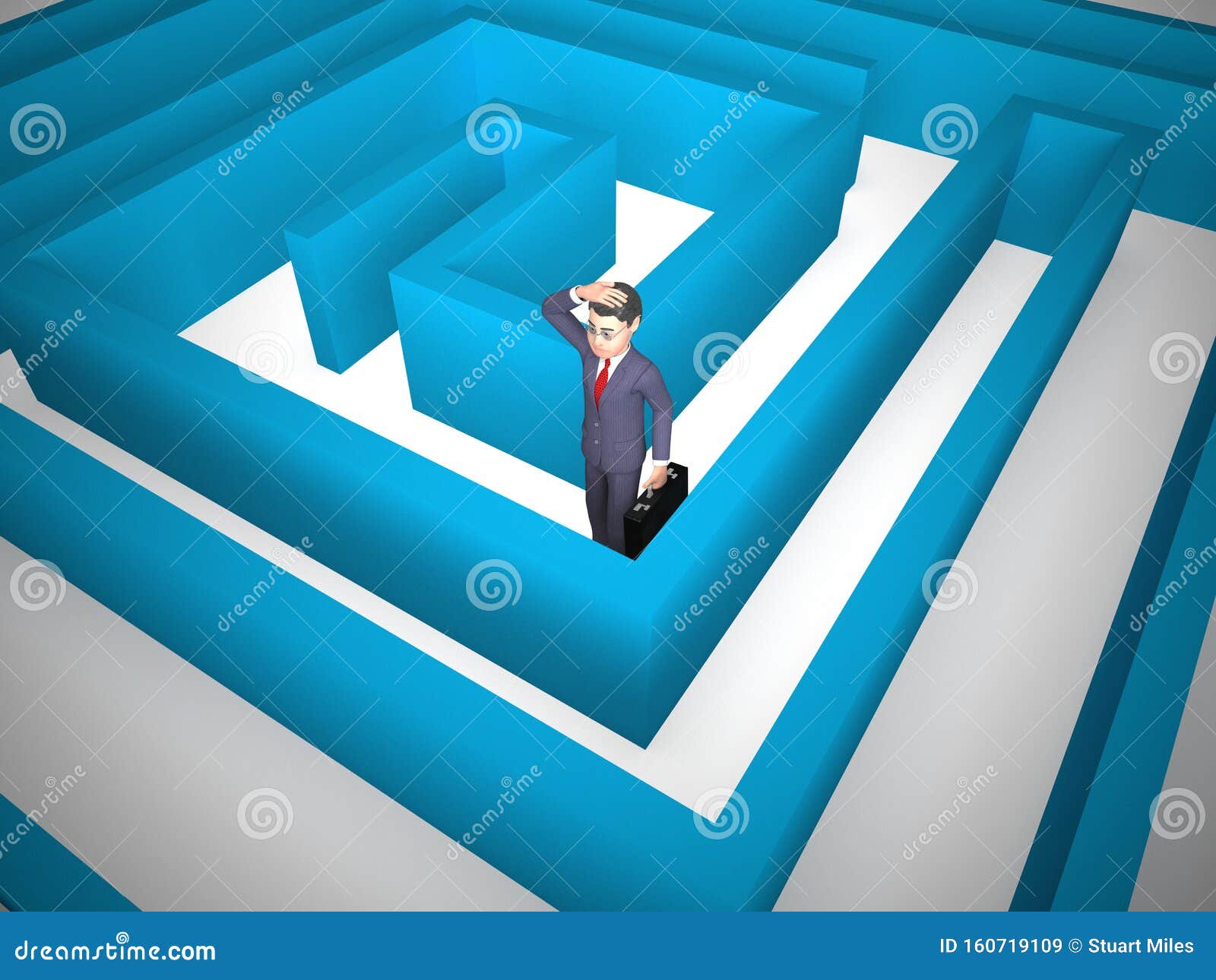 Confused by a Maze and Bewildered on Solution - 3d Illustration Stock ... Confused by a Maze and Bewildered on Solution - 3d Illustration Stock ...