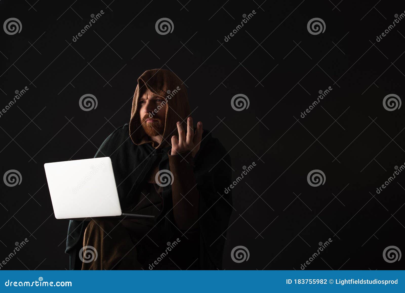 Confused Medieval Scottish Man in Mantel Stock Photo - Image of ancient ...