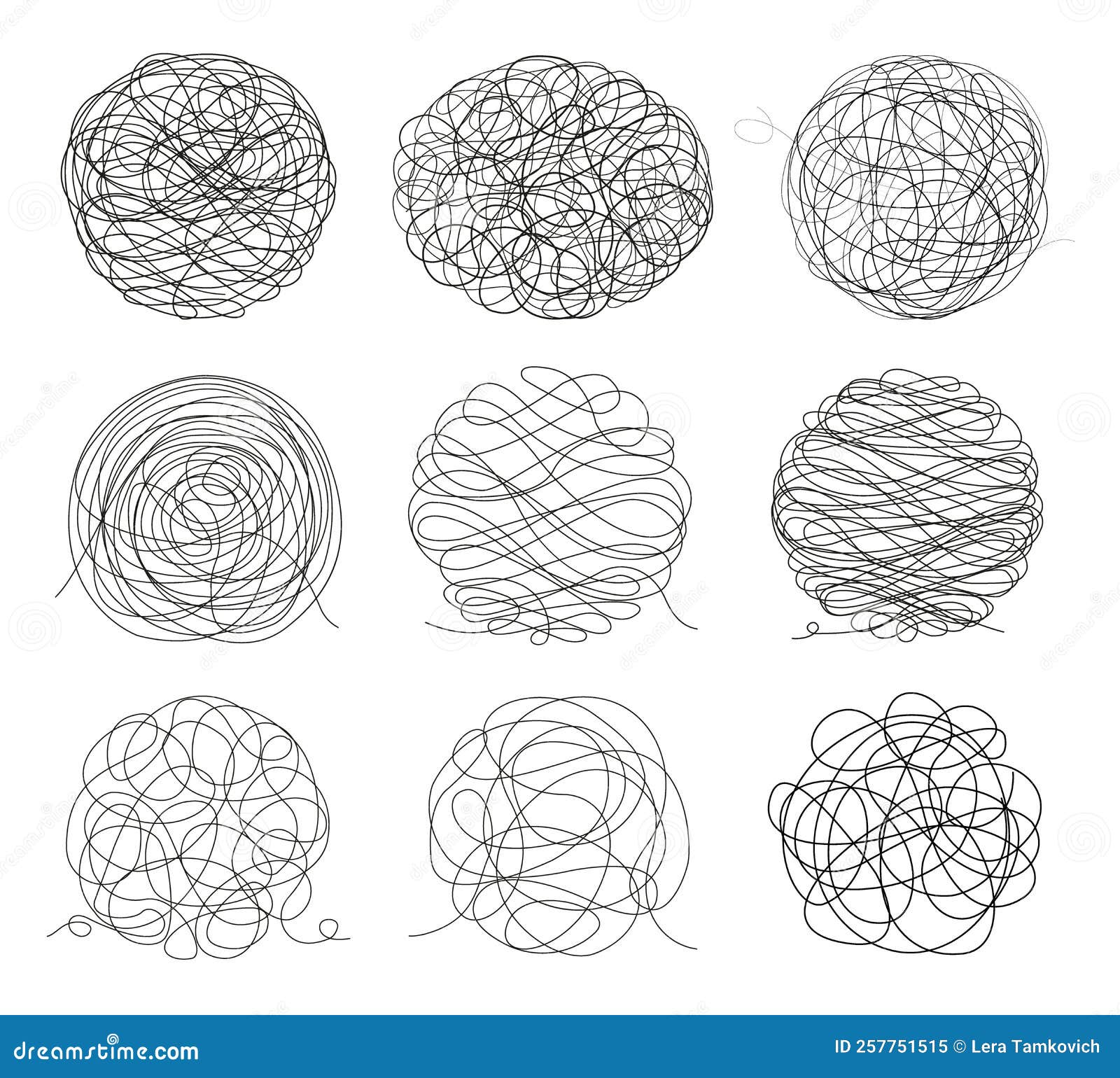 Set Of Confused Messed Up Thoughts Bubble Line Art Icons. Depressed ...