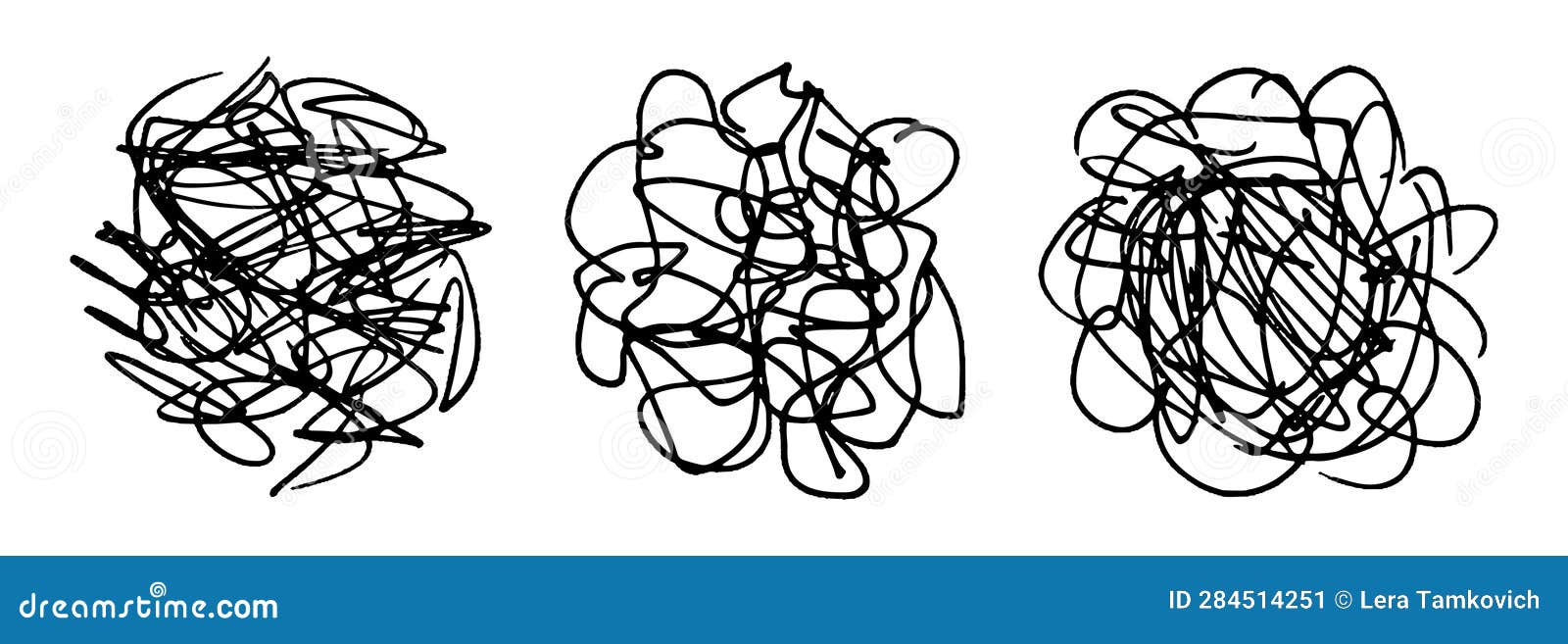 Confused Messed Up Thoughtsicon Set. Vector Illustration for Therapist ...