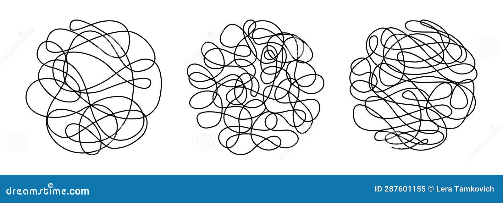 Confused Messed Up Thoughtsicon Set. Vector Illustration for Therapist ...