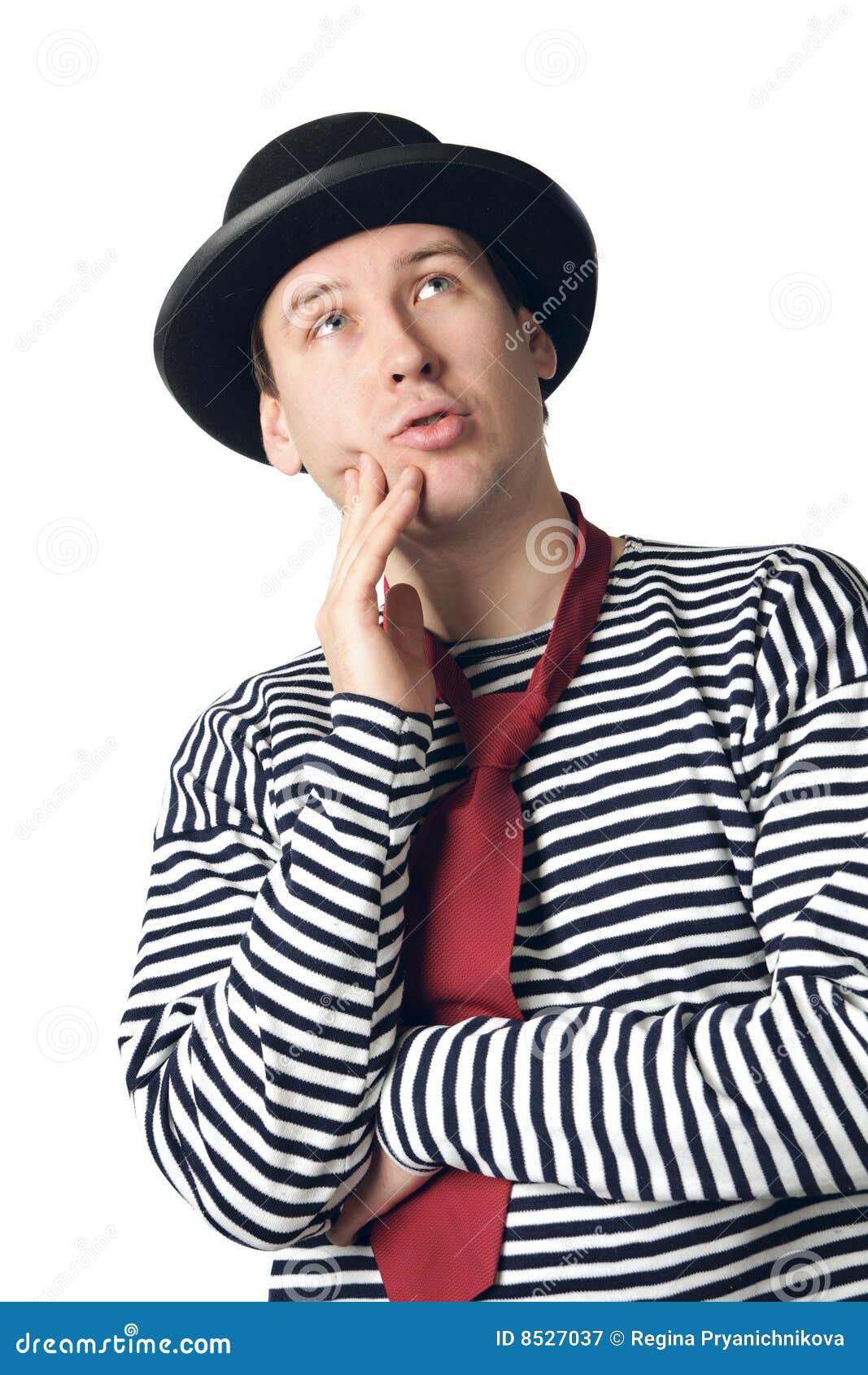 Confused mime stock image. Image of striped, mime, confusion - 8527037
