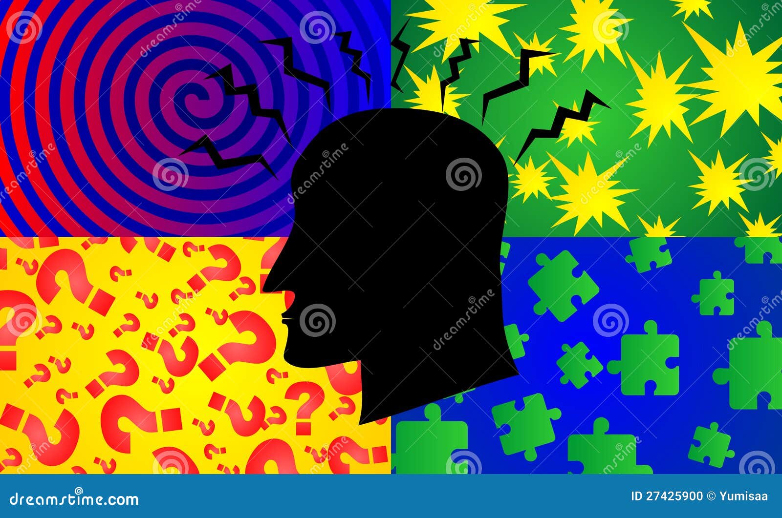 Confused mind stock illustration. Illustration of psychology - 27425900
