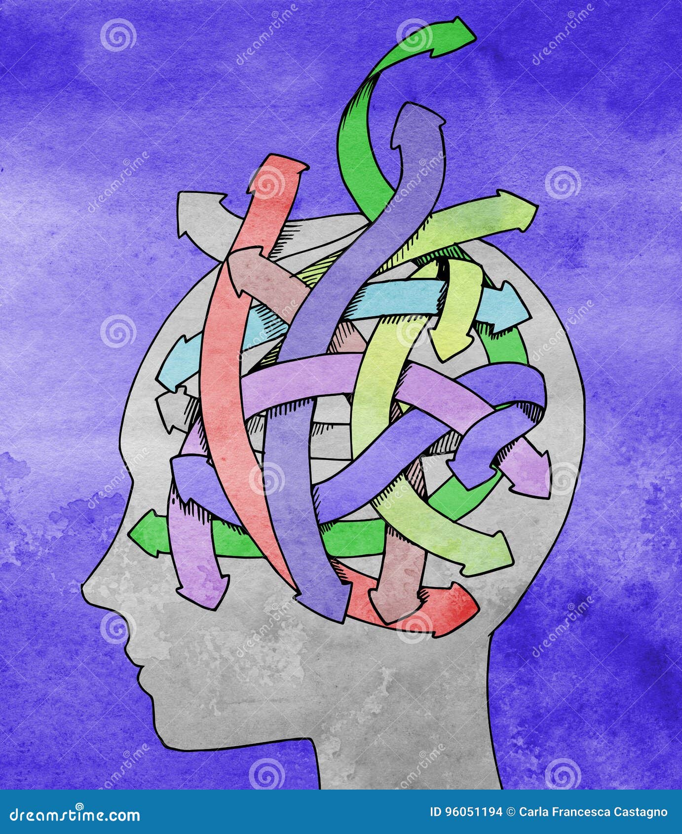 Confused Mind Concept Illustration Stock Illustration - Illustration of ...