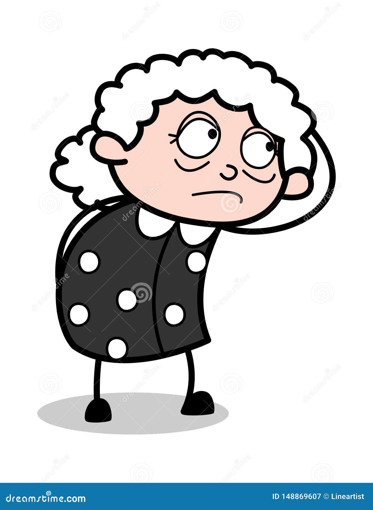 Confused - Old Cartoon Granny Vector Illustration Stock Illustration ...