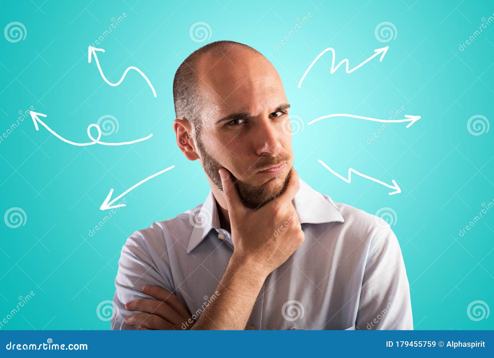 Confused and Pensive Man Thinks about the Best Way Forward Stock Image ...