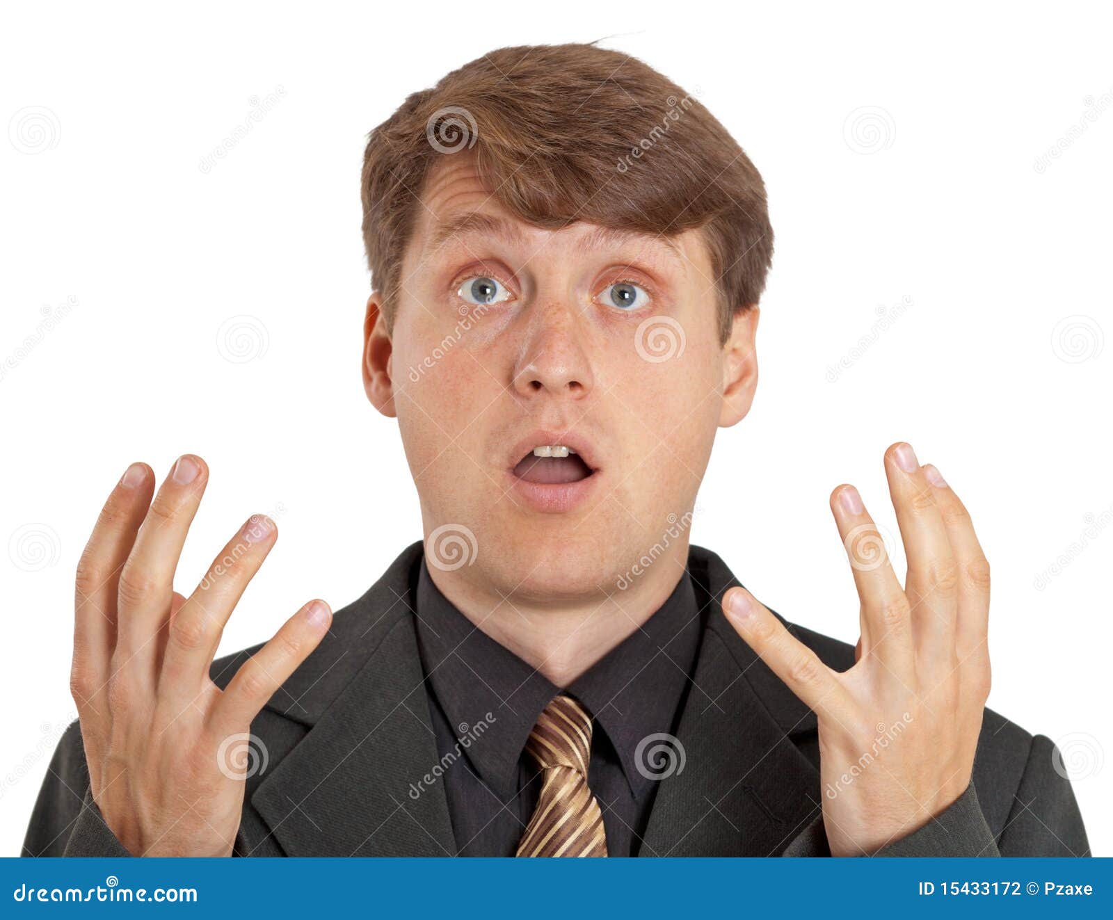 Confused Person, Isolated on White Background Stock Photo - Image of ...