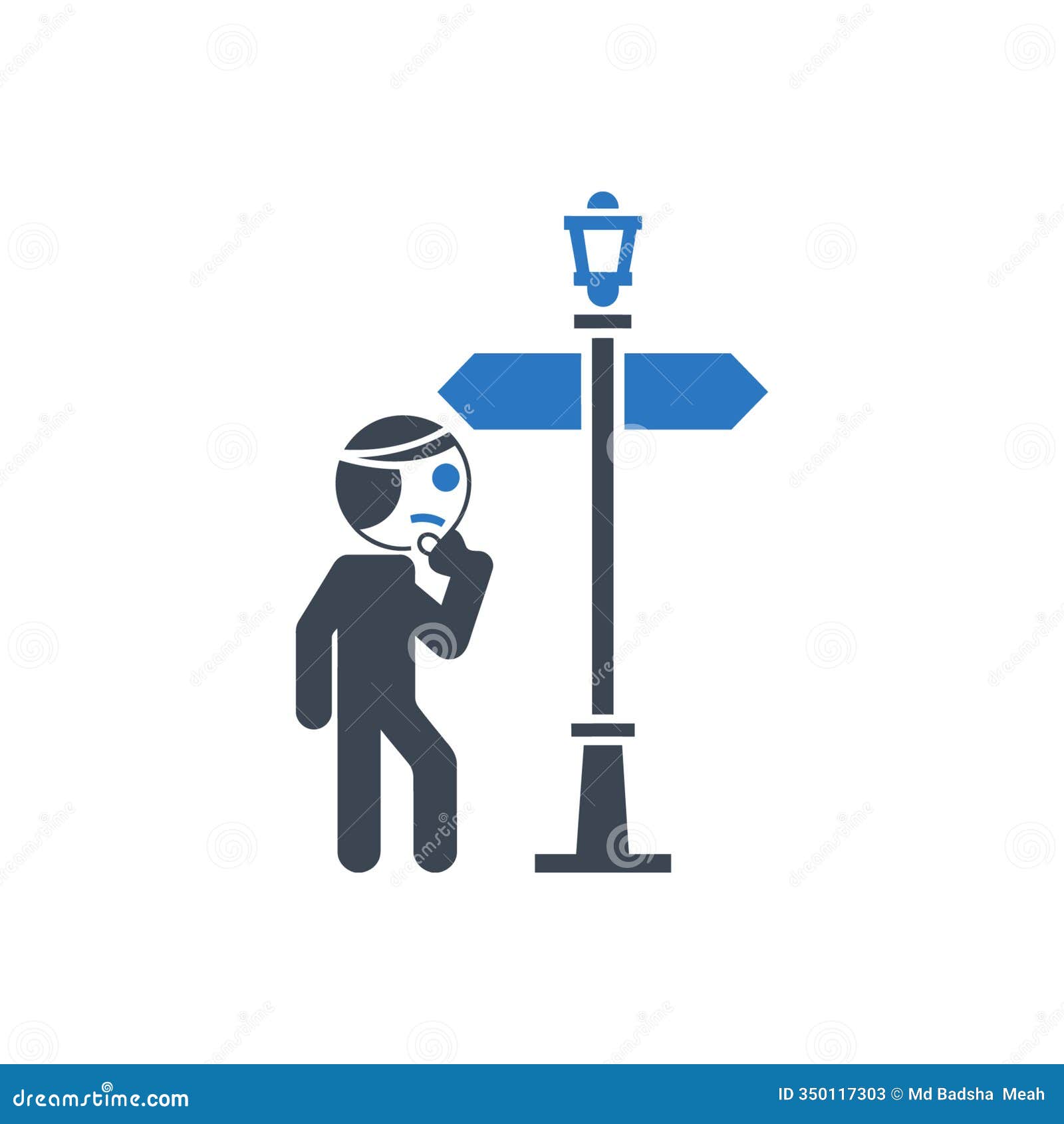 Confused Person at Signpost Icon Stock Vector - Illustration of ...