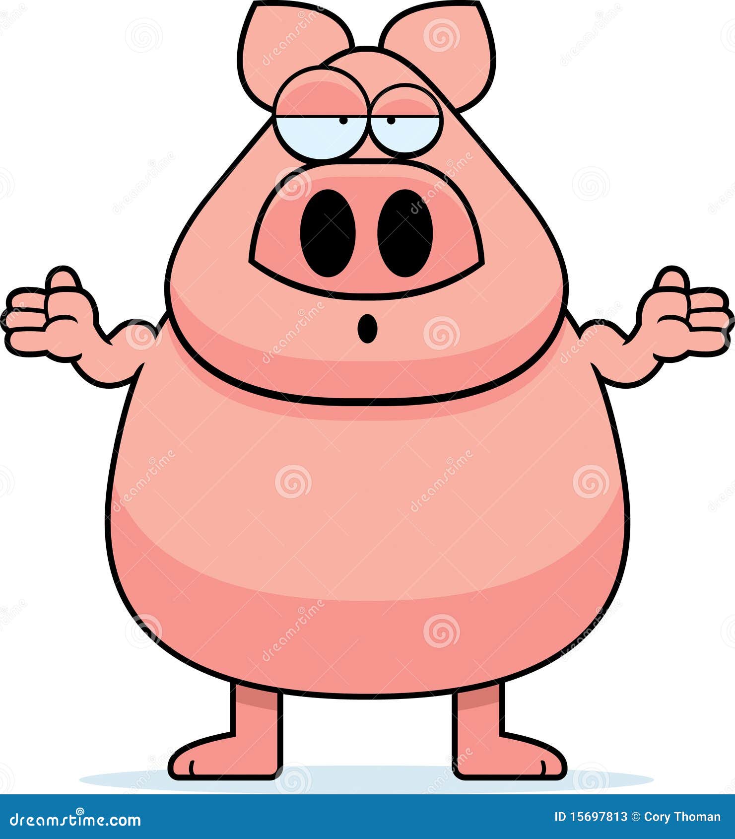 Confused Pig stock vector. Illustration of animal, stupid - 15697813