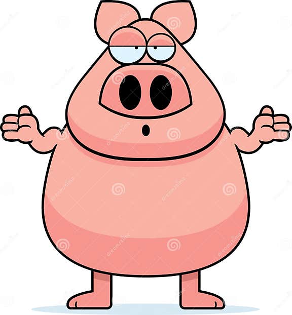 Confused Pig stock vector. Illustration of animal, stupid - 15697813