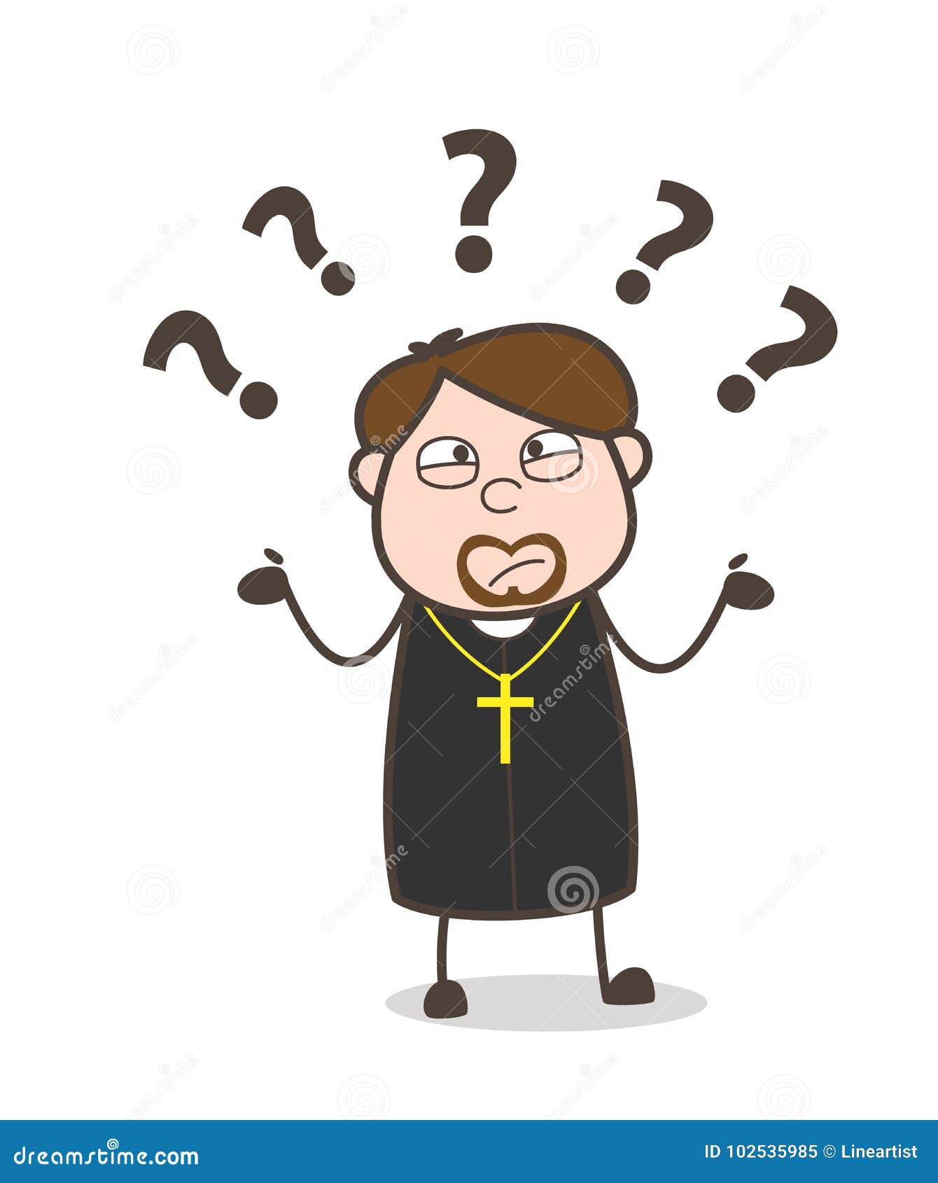 Confused Priest Behavior and Expression Stock Illustration ...