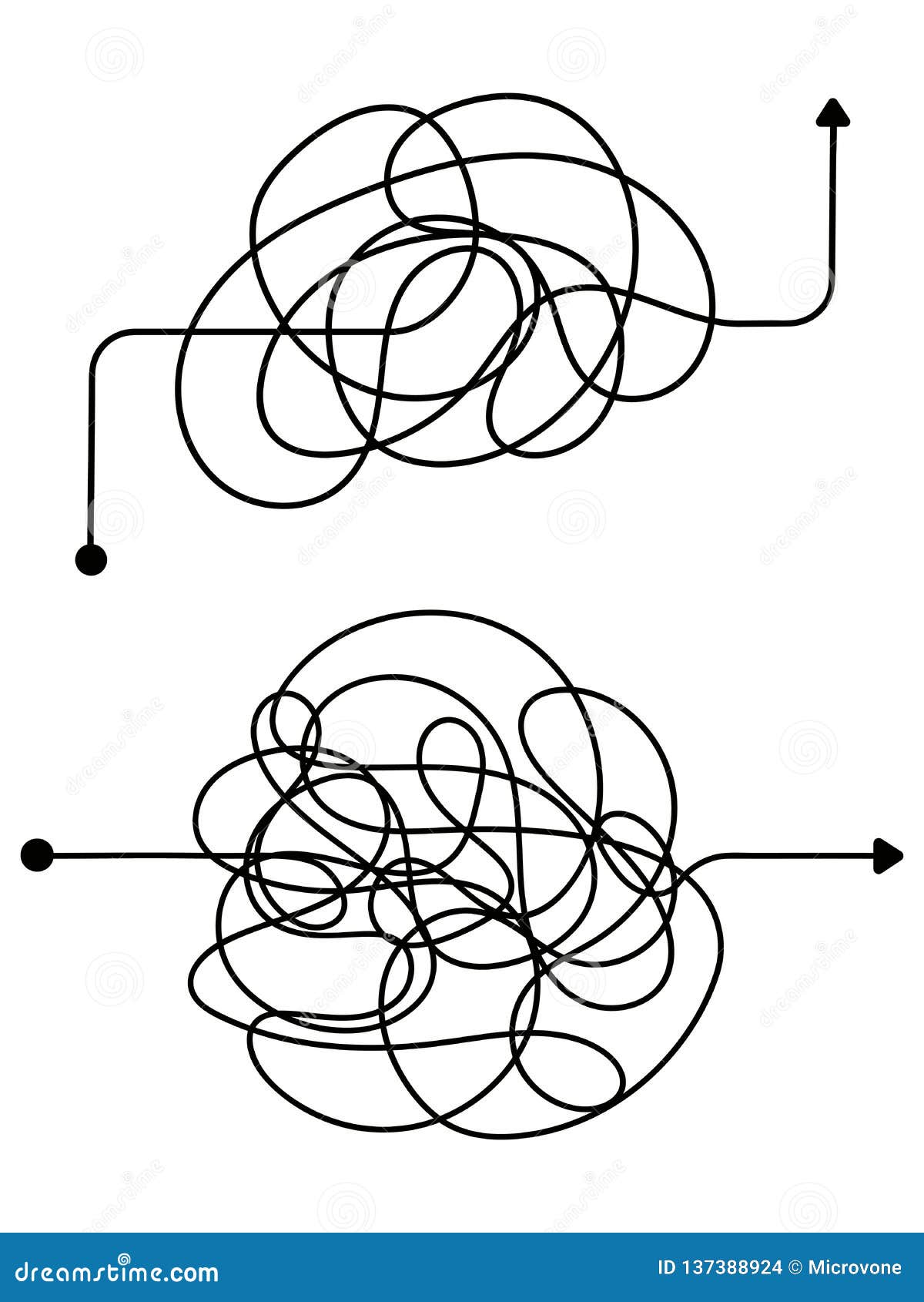 Confused Process Concept Insane Messy Line Vector Illustration ...