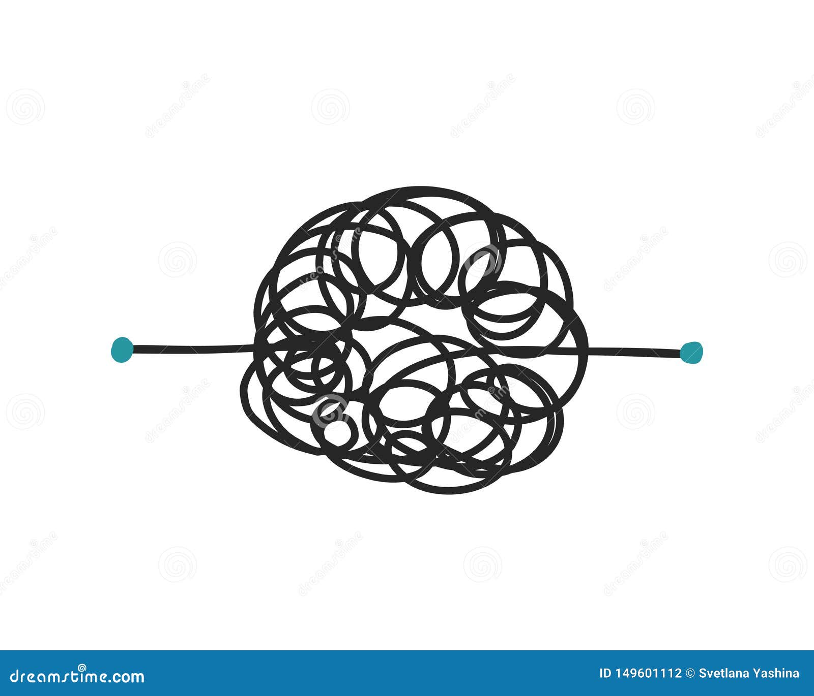 Confused Process Concept Insane Messy Line Vector Illustration ...