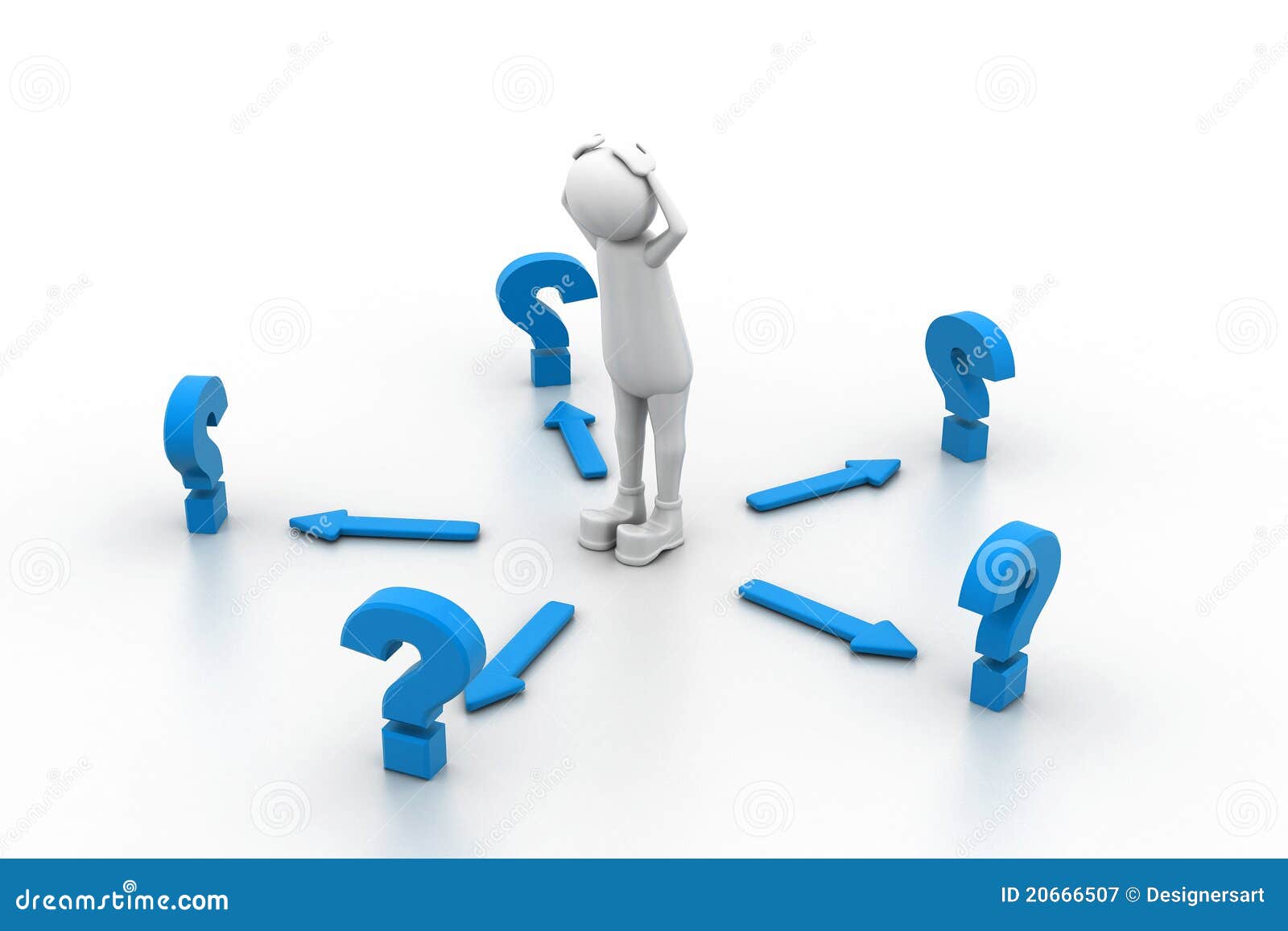 Confused with questions stock illustration. Illustration of question ...